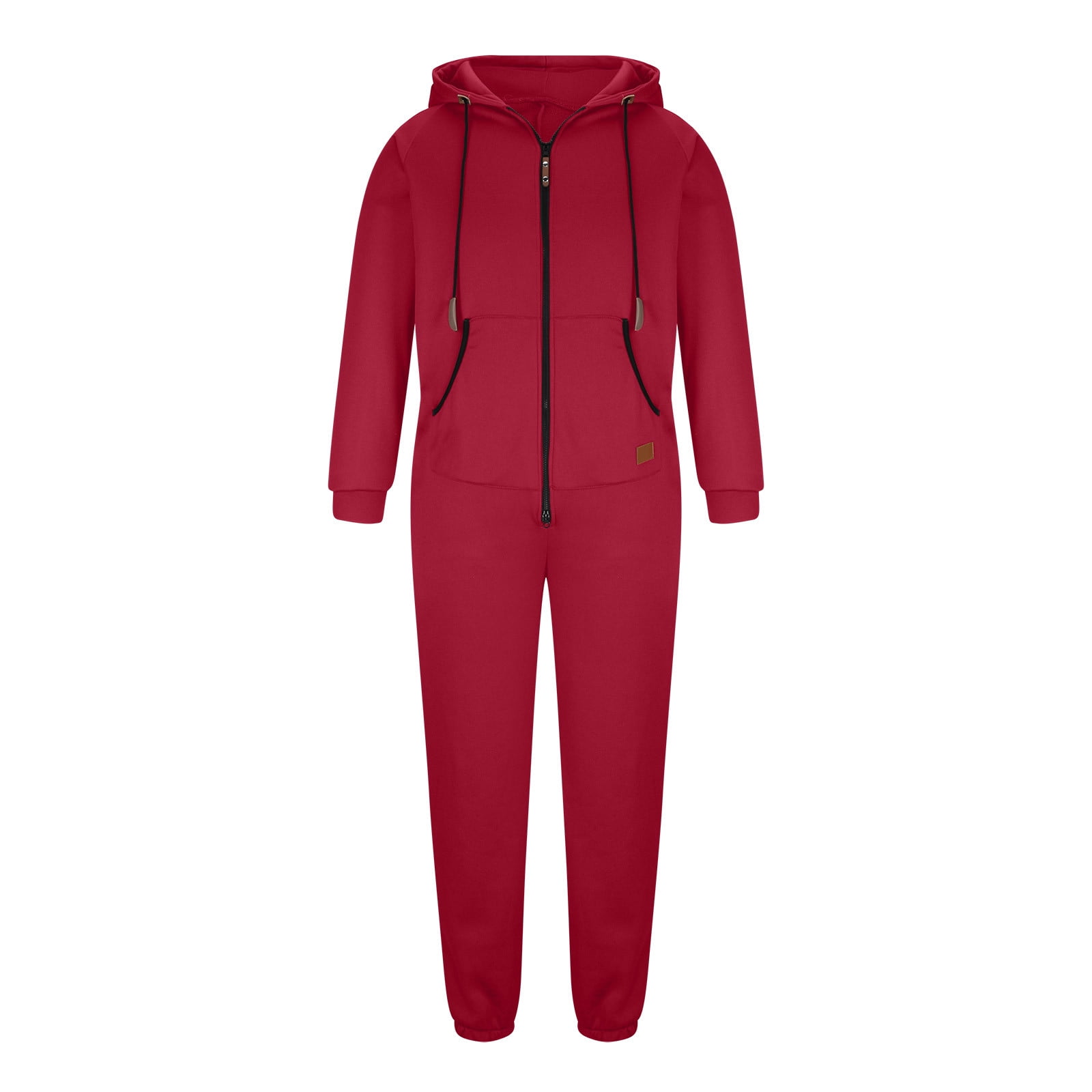 Wyobmus Men's Hooded Jumpsuit Onesie Rompers Drawtsring Hooded Zip Up ...