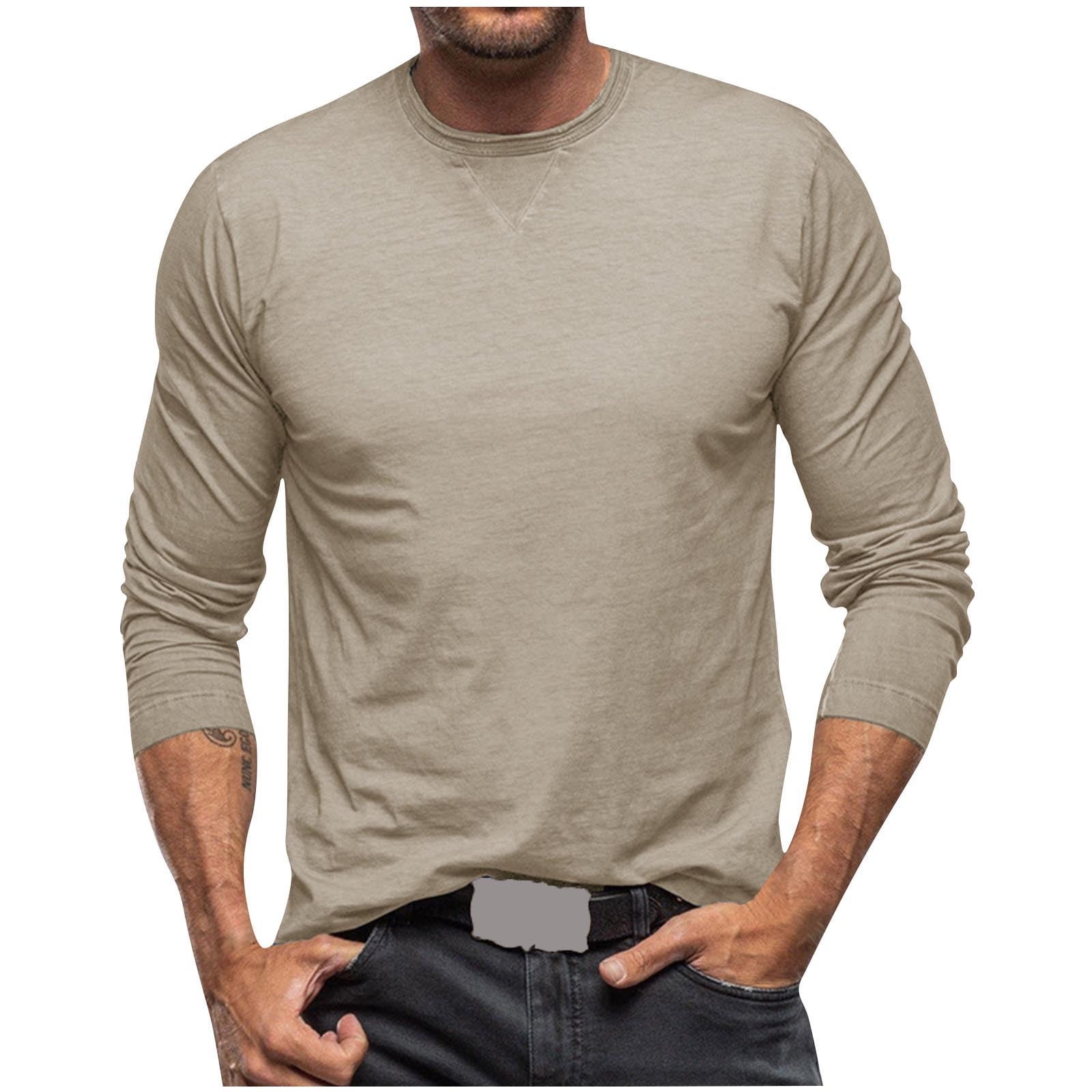 Wyobmus Men's Long Sleeve Cotton Lined Shirts Casual Fashion Tunic ...