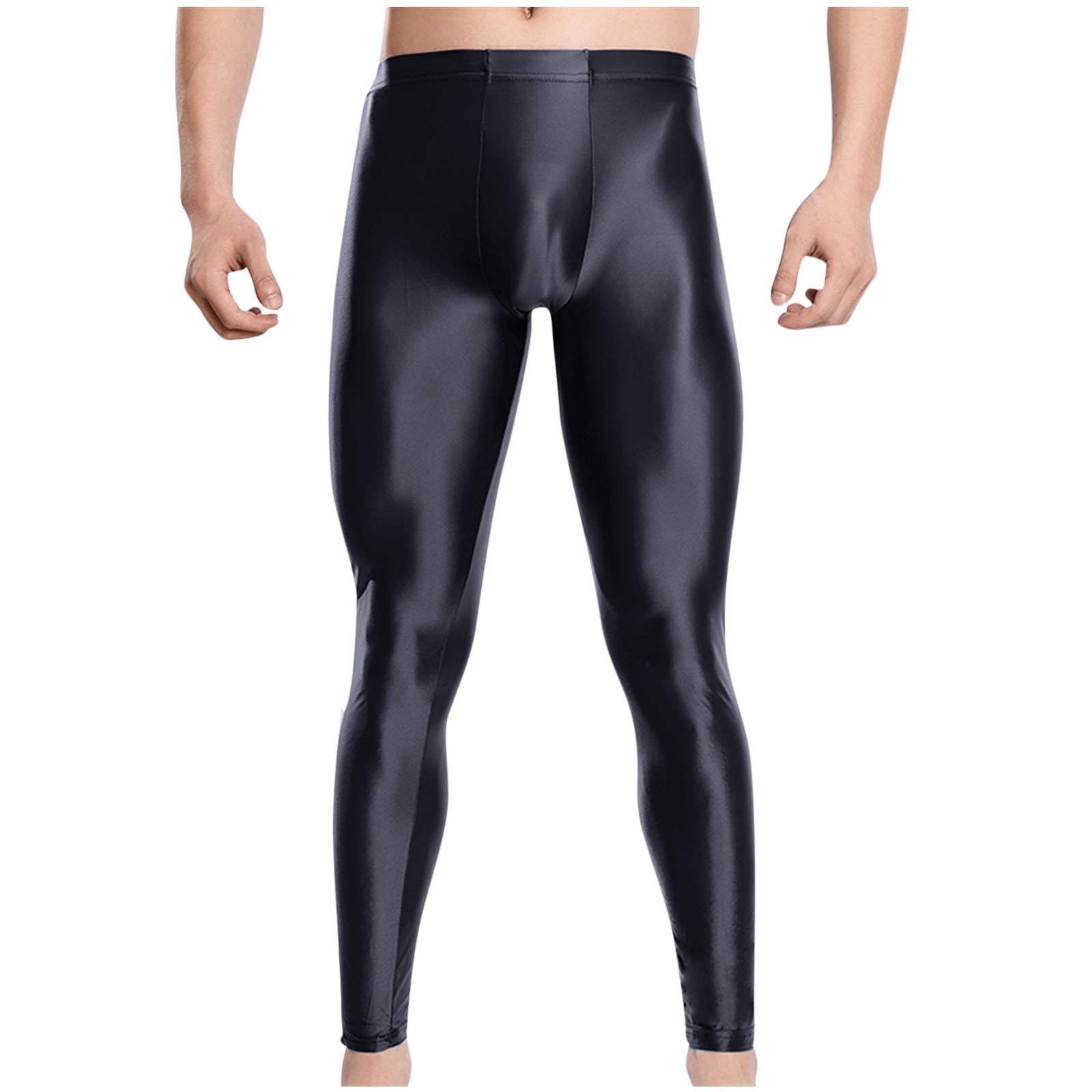 Wyobmus Men's Oil Shiny Bodysuits Stretchy Seamless Tihgts Glossy ...