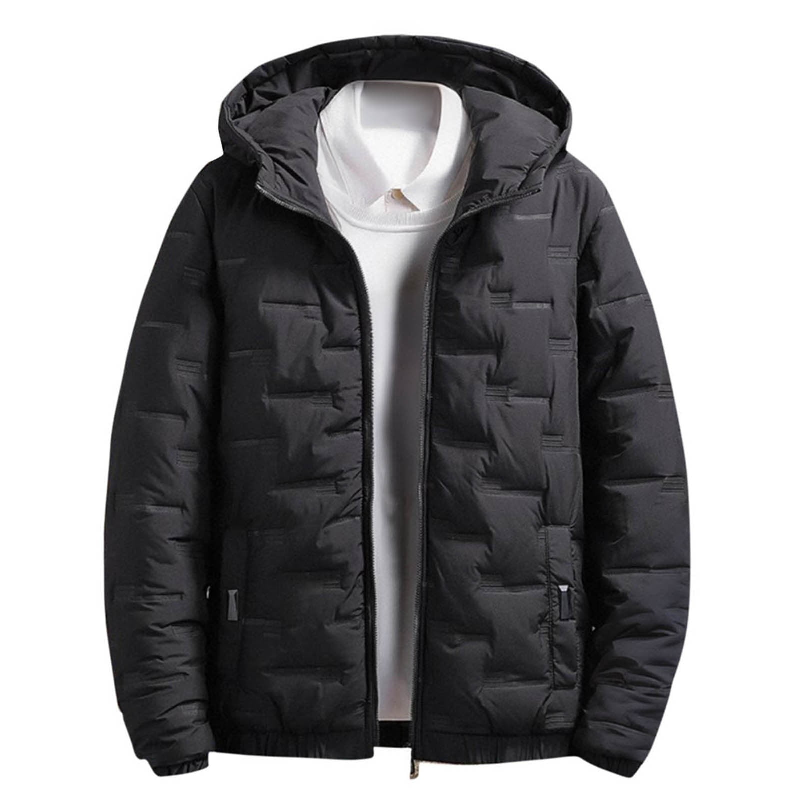 Wyobmus Men's Plus Size Warm Quilted Jacket Slim Fit Thicken Cotton ...