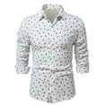 Wyobmus Men's Polka Dots Shirt Button Down Tshirt Flip Collar Long Sleeves Business Affairs Tops ...