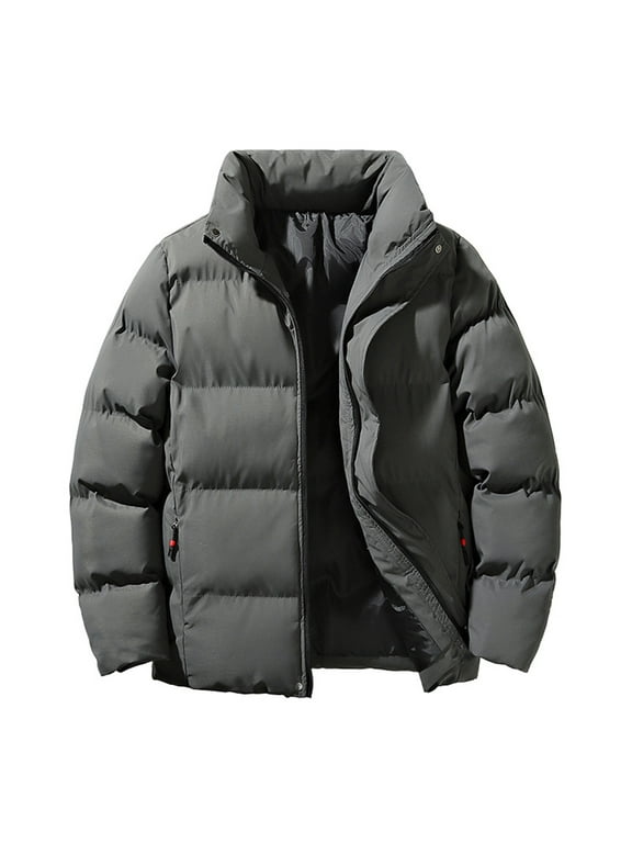 Fesfesfes Men's Short Work Puffer Jacket Bomber Jacket Thickened ...