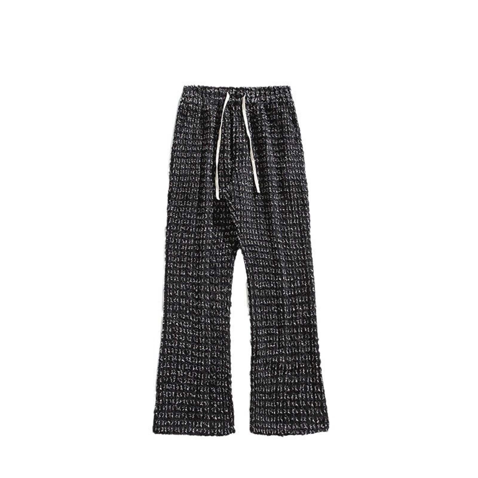 Wyobmus Men's Ripped Flared Jeans Loose Fit Drawstring Waist Bootcut ...