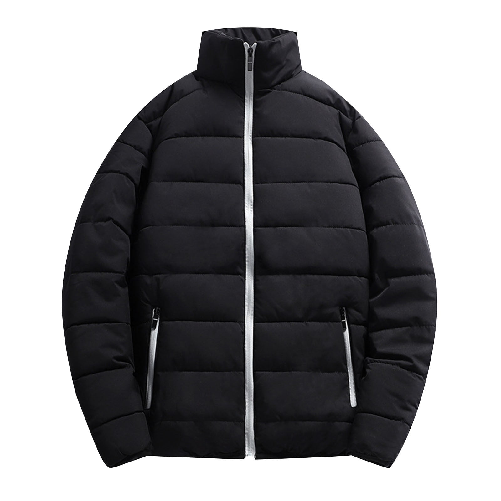 Wyobmus Men's Winter Coat Fashion Solid Color Stand Collar Down Jacket ...
