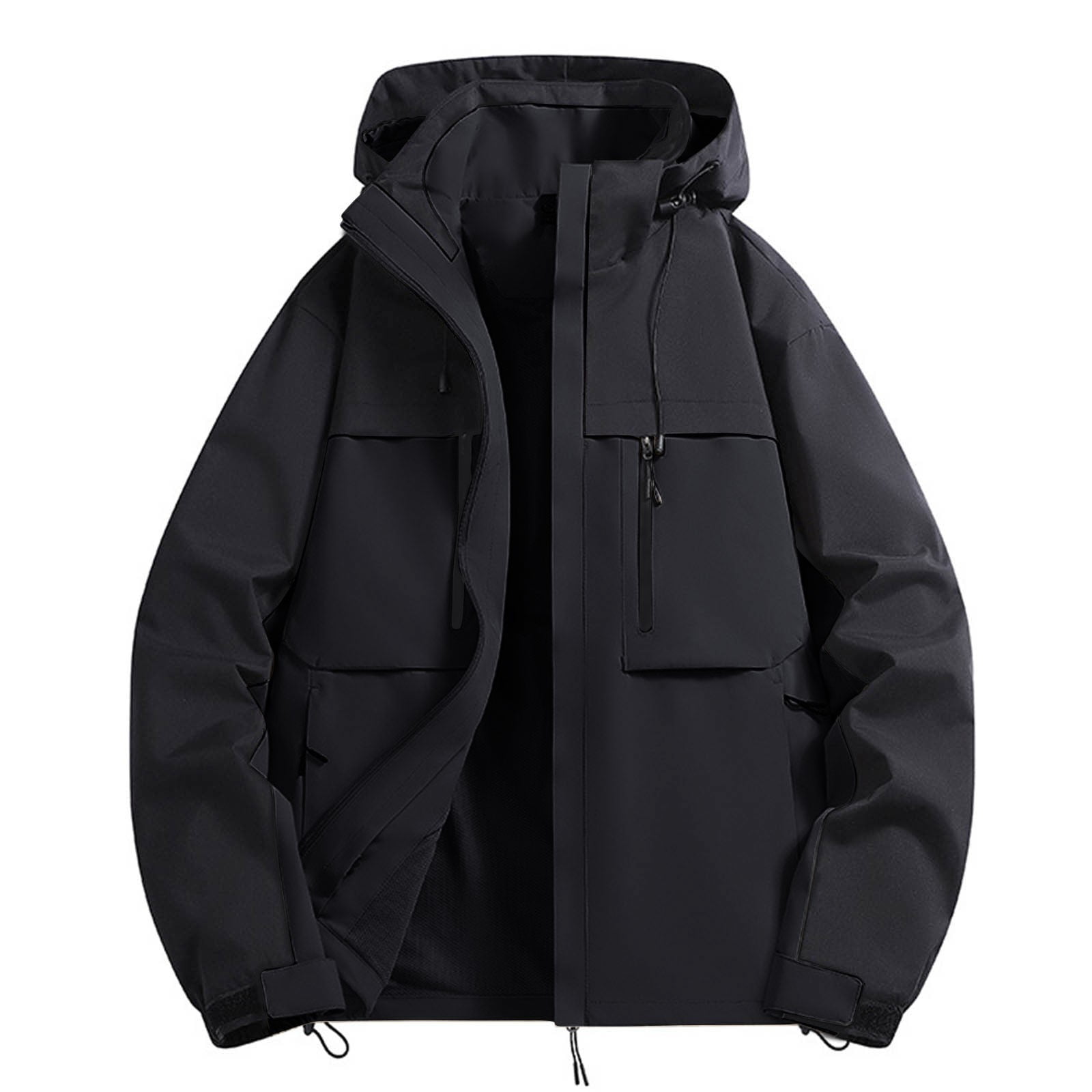 Wyobmus Men's Zip Up Windbreaker Jacket With Zipped Pocket Patchwork ...