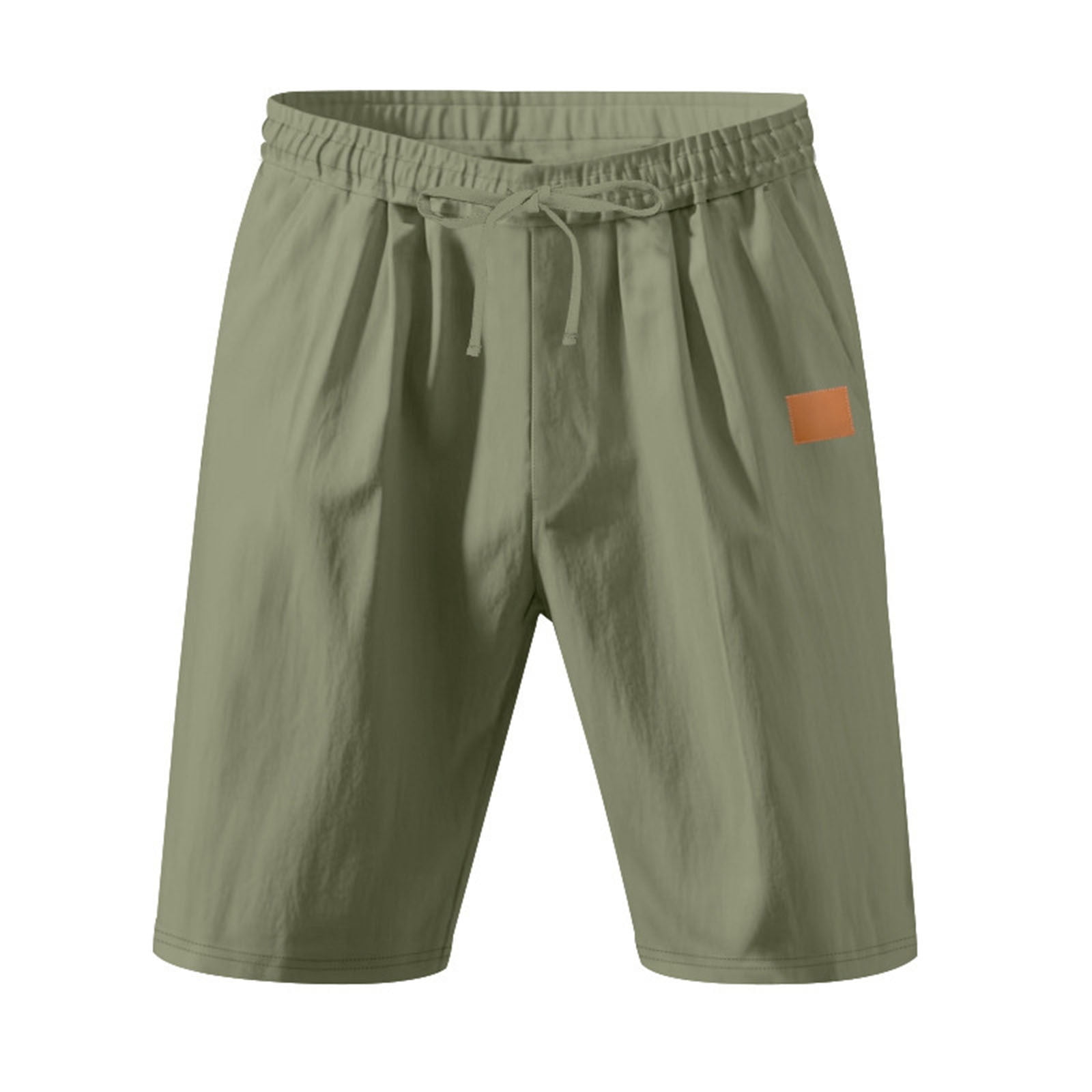 Wyobmus Mens Flax Cargo Shorts Classic Loose Fit Drawstring Elastic ...