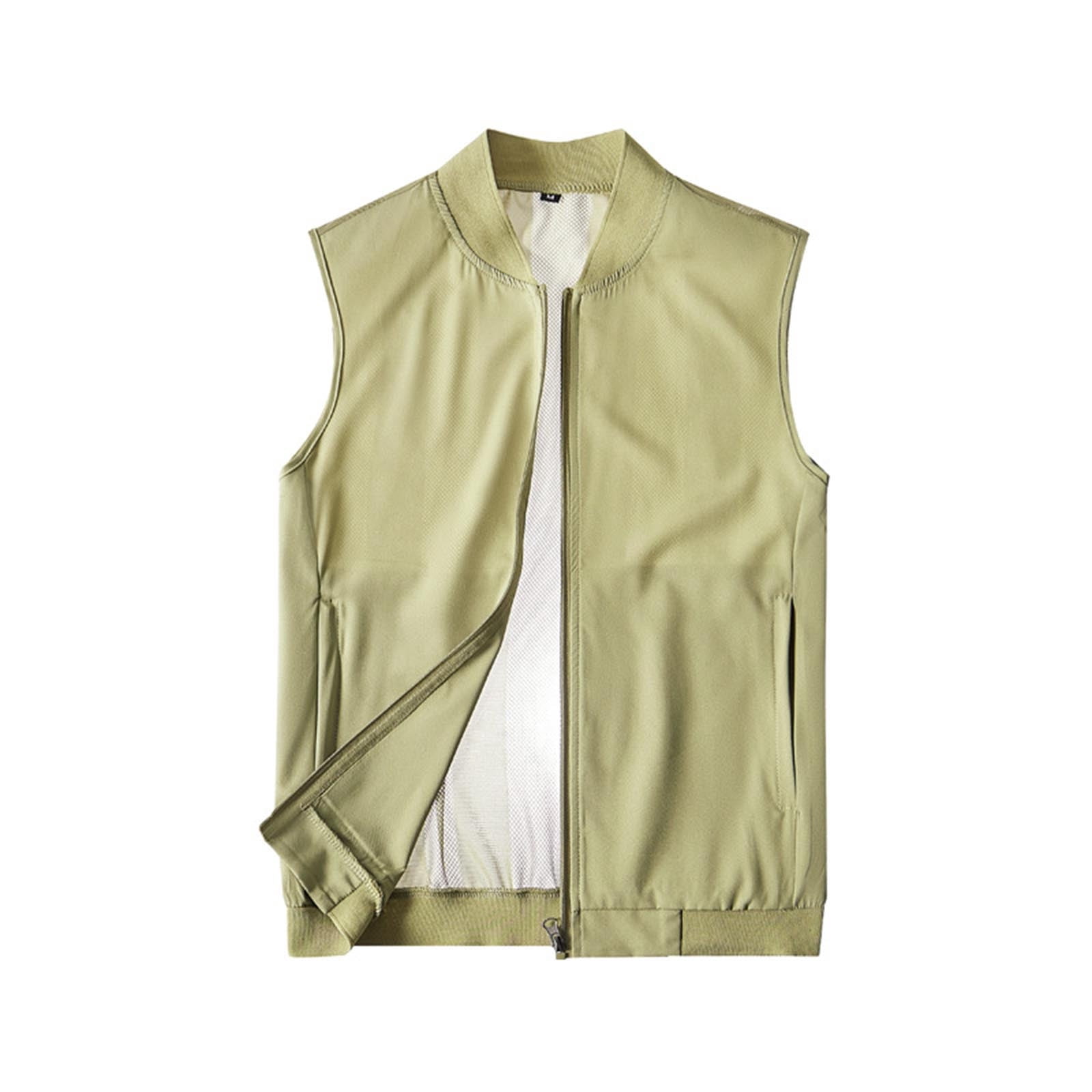 Wyobums Mens Lightweight Vest Outerwear Zip Up Sports Sleeveless Jacket ...