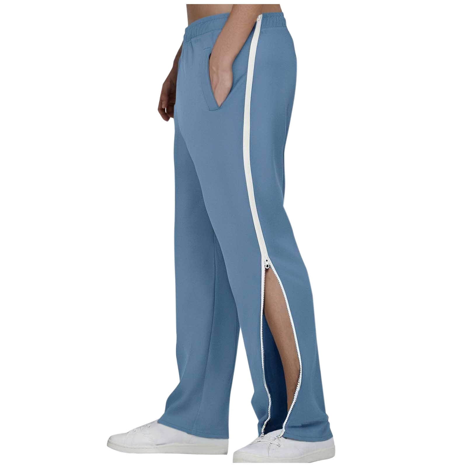 Wyobmus Mens Tear Away Pants 2 Side Zippers Lightweight Basketball ...