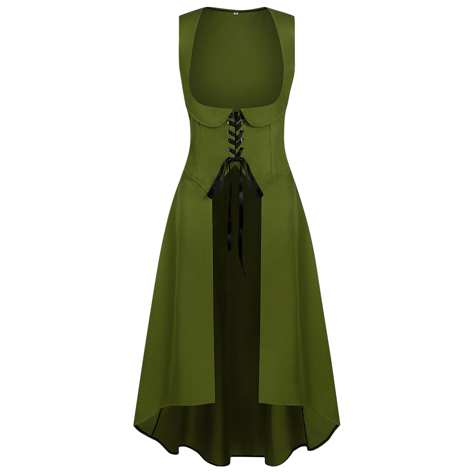 Wyobums Women Renaissance Dress Medieval Peasant Dress Drawstring ...