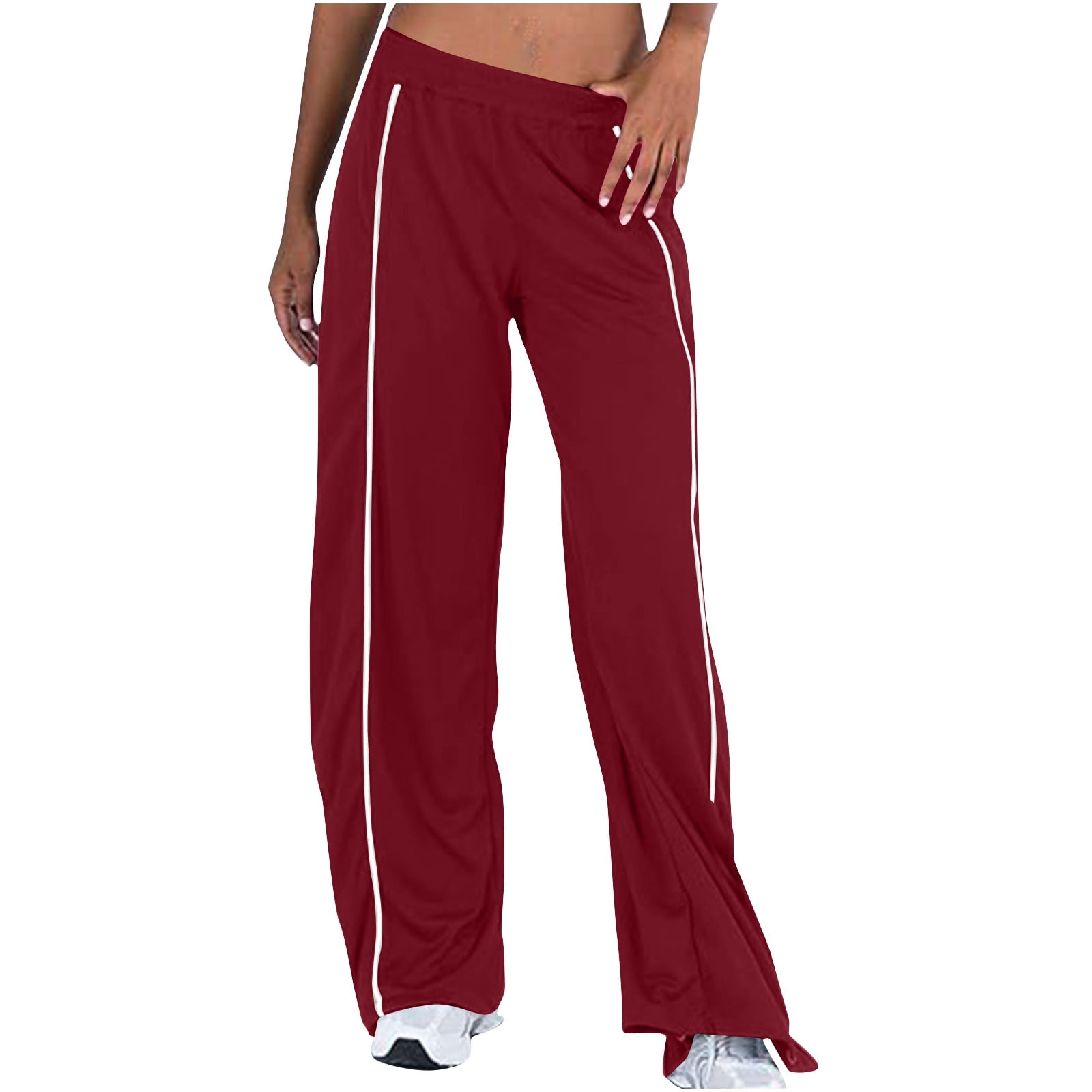 Wyobmus Women's Joggers Pants Pockets Lightweight Drawstring Running Bottom Split Sweatpants for ...
