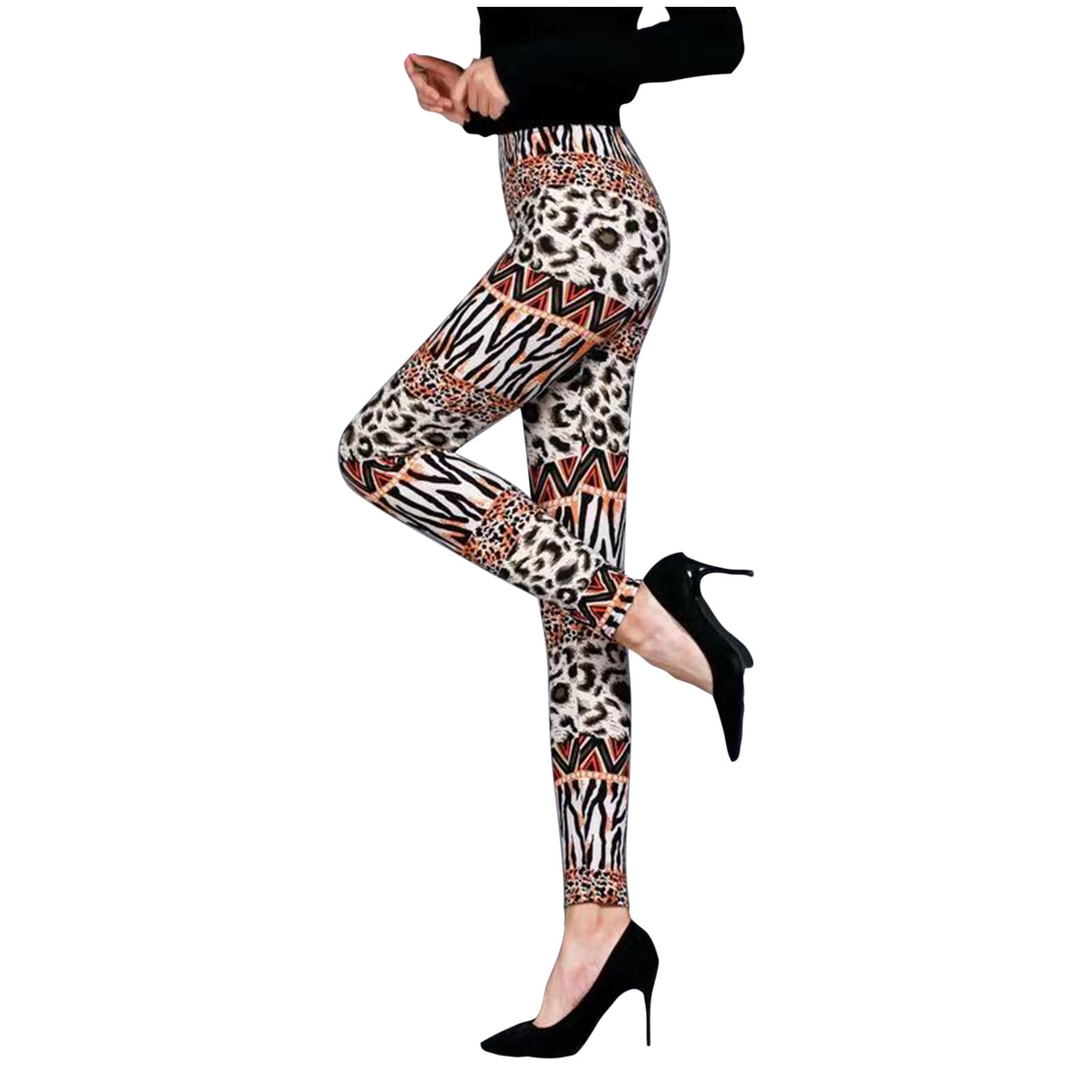 Wyobmus Women's Leopard Print Leggings High Waist Legging Pants Tummy ...