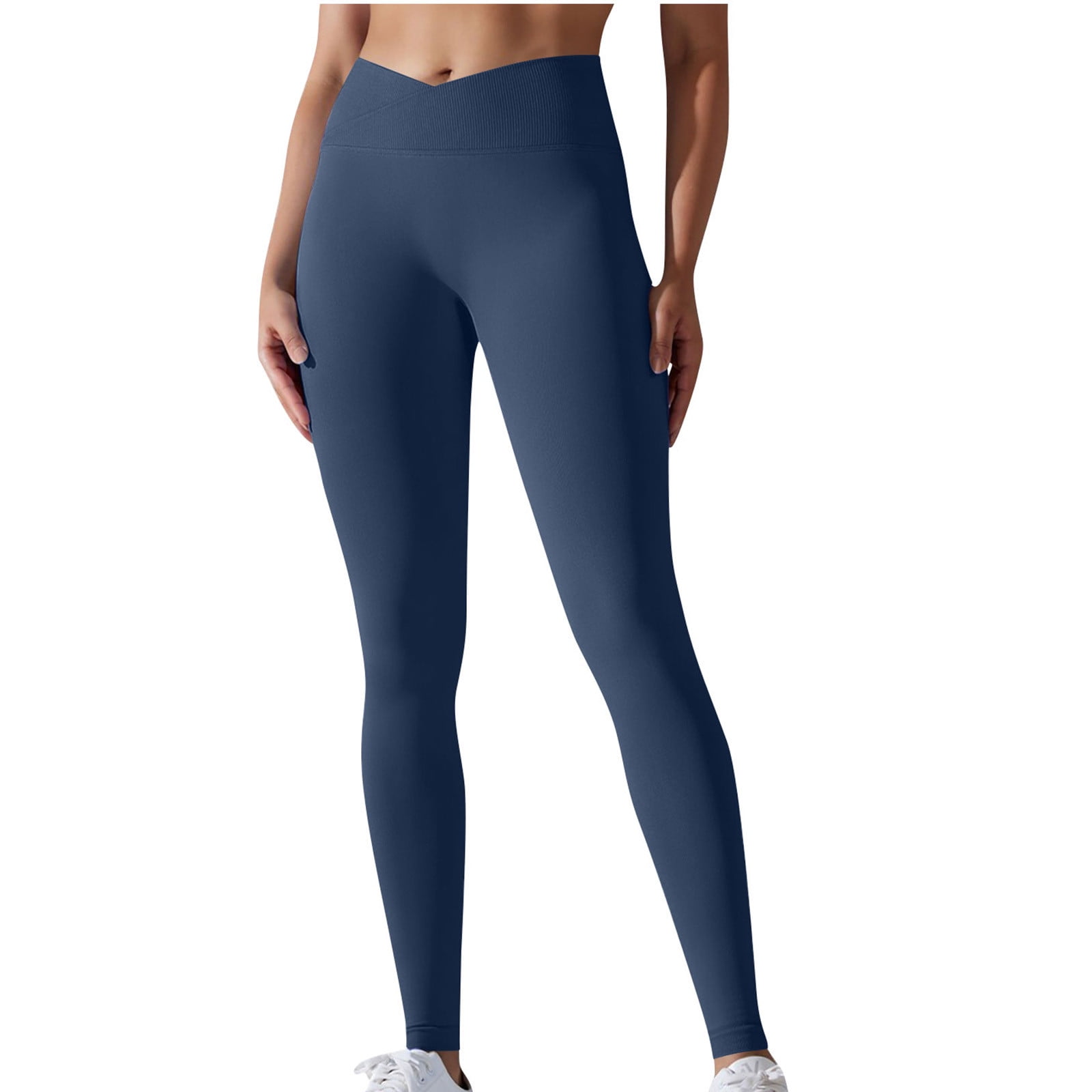 Wyobmus Women's Seamless Knitted Leggings Solid Color High Waist Butt ...