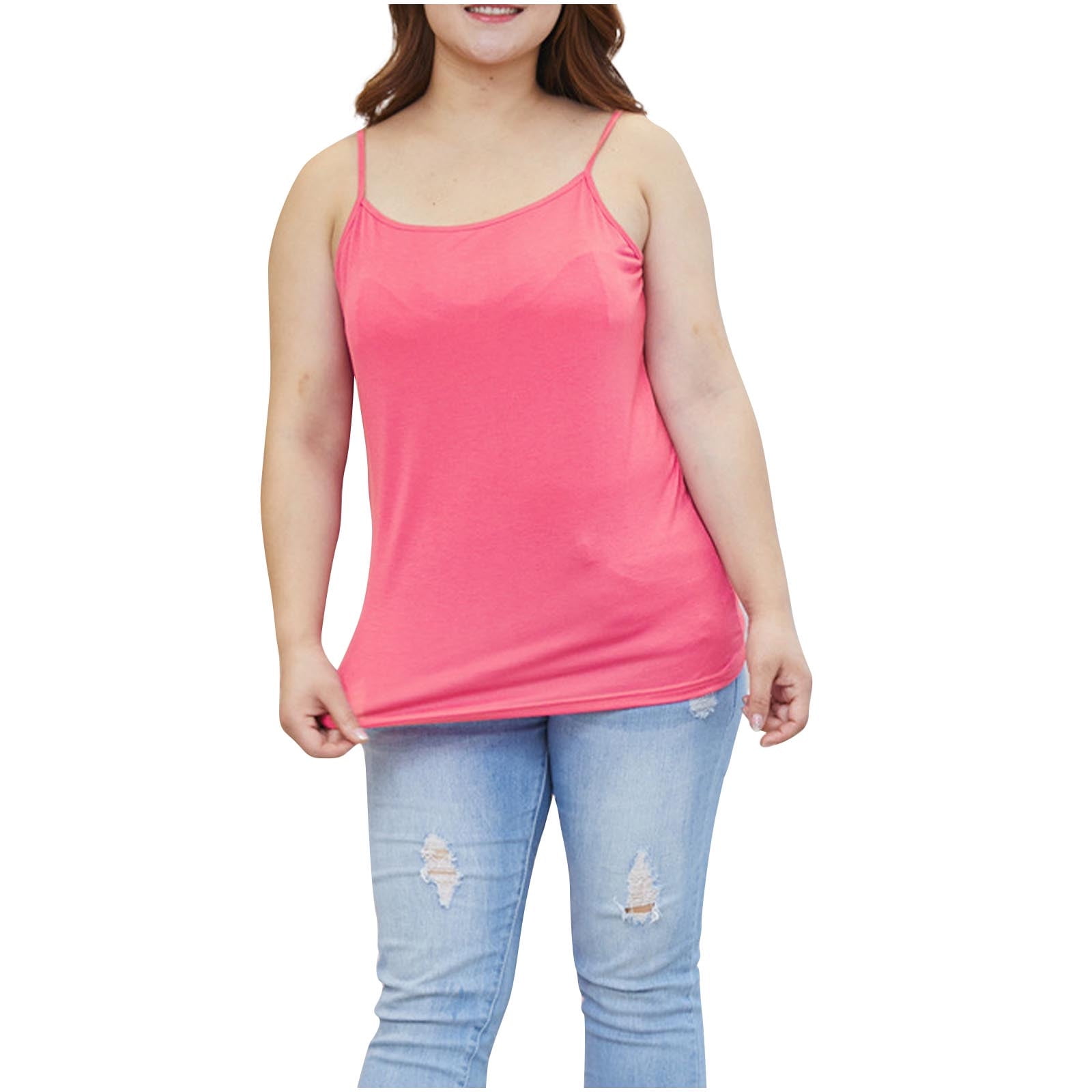 Wyobmus Women's and Women's Plus Tank Tops Oversized Spaghetti Straps ...