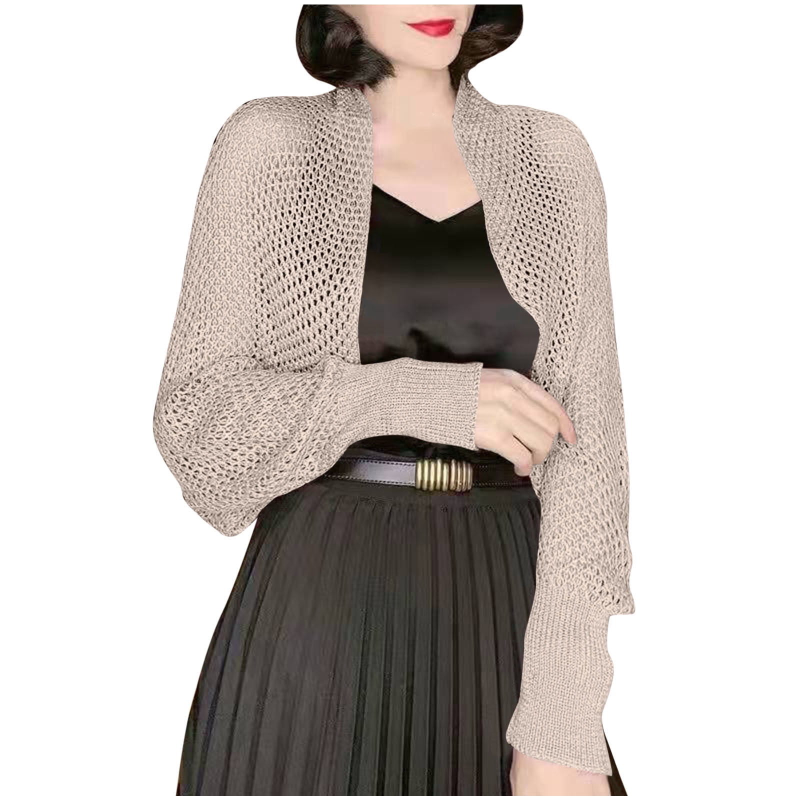 Wyobums Womens Crochet Cardigan Cover Up Lightweight Open Front Long ...