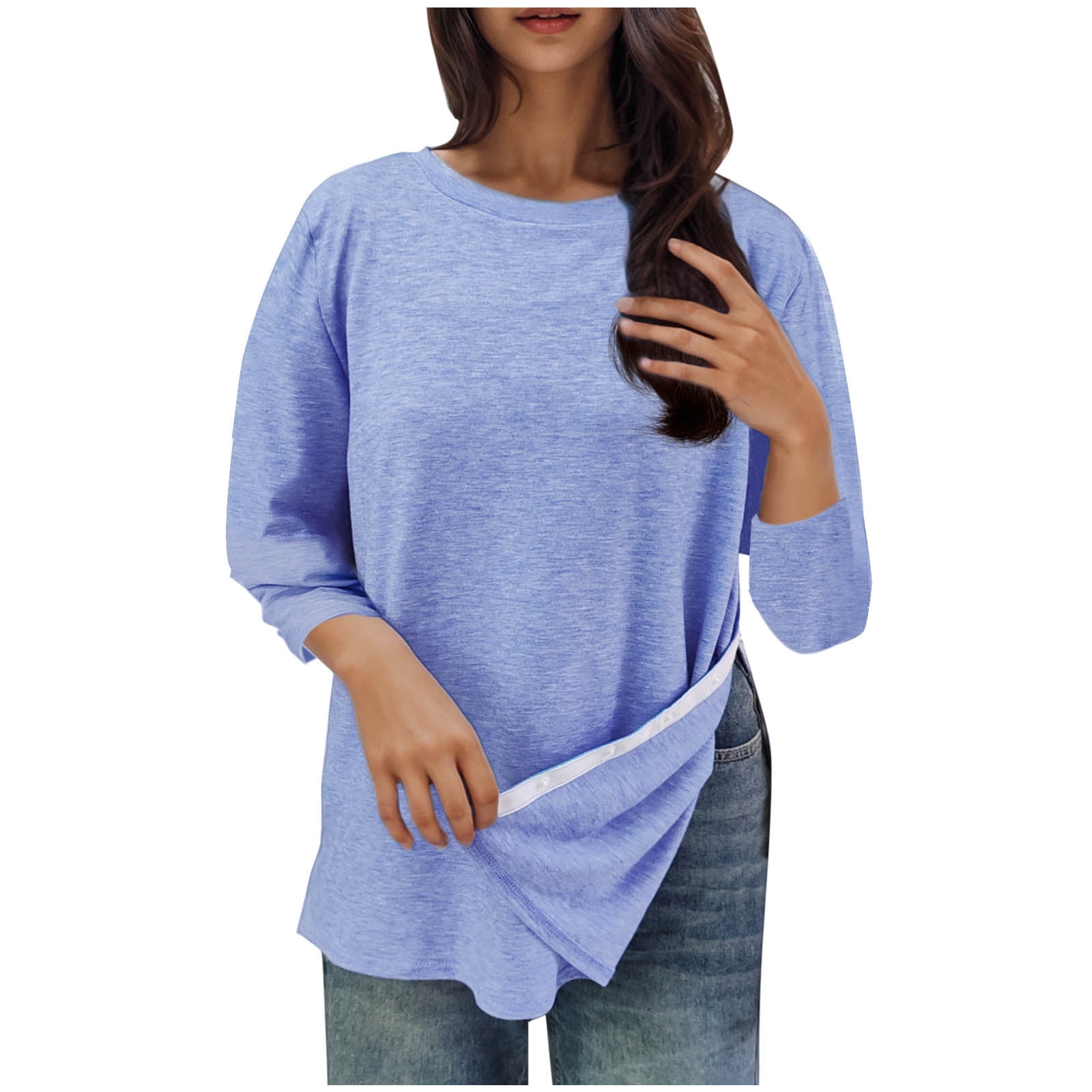 Wyobmus Womens Post Shoulder Surgery Shirts Snap Tear Away Shirt 3/4 ...