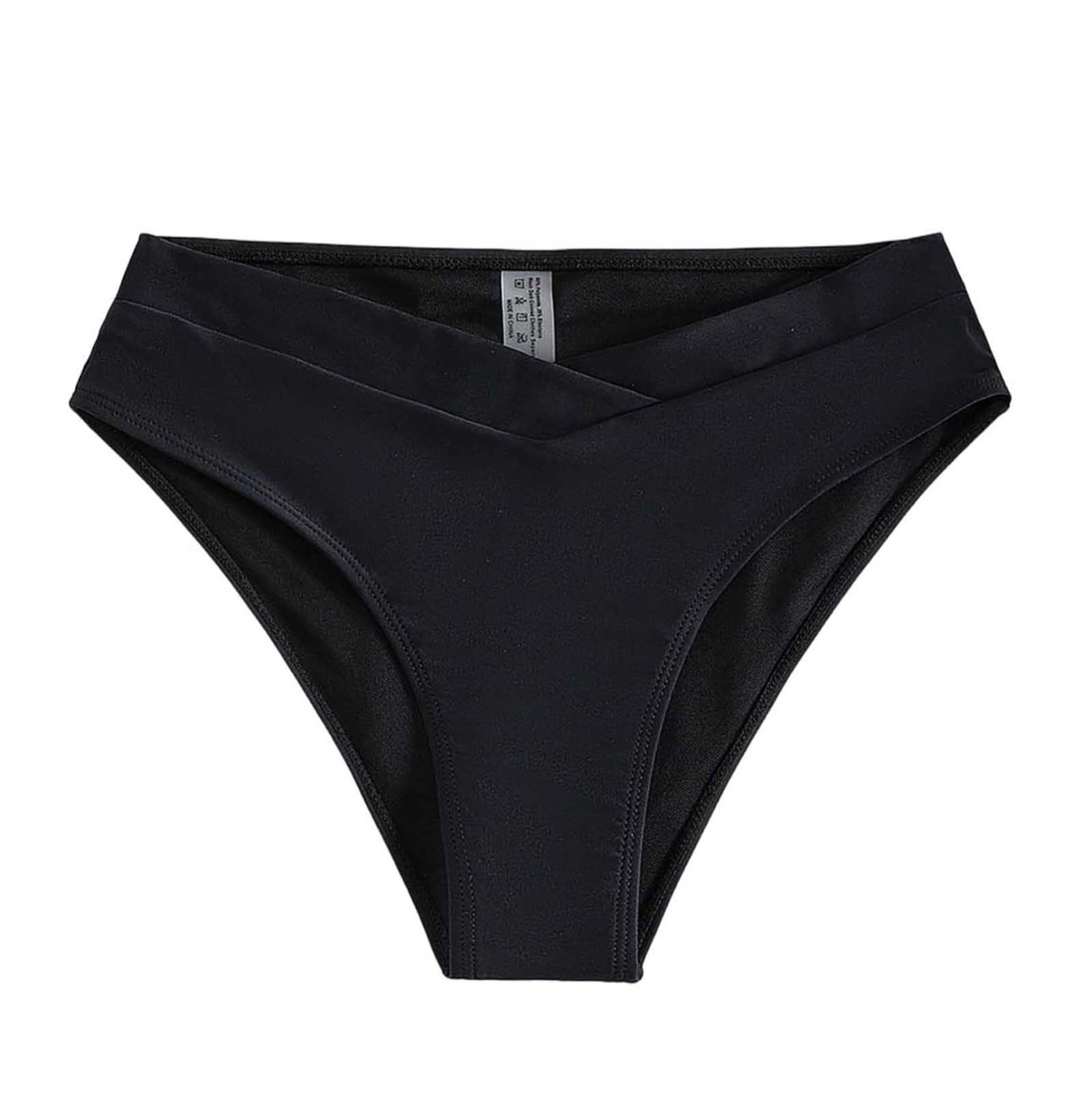 Wyobmus Womens Swim Bottoms High Waisted V Cut Bikini Briefs Quick Dry ...