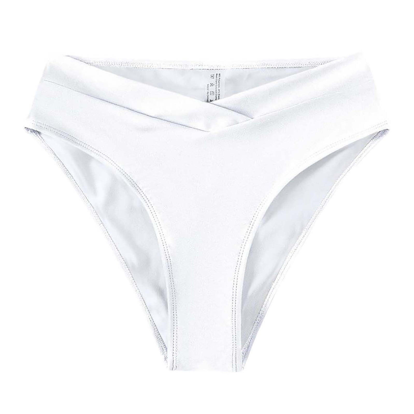 Wyobmus Womens Swim Bottoms High Waisted V Cut Bikini Briefs Quick Dry ...