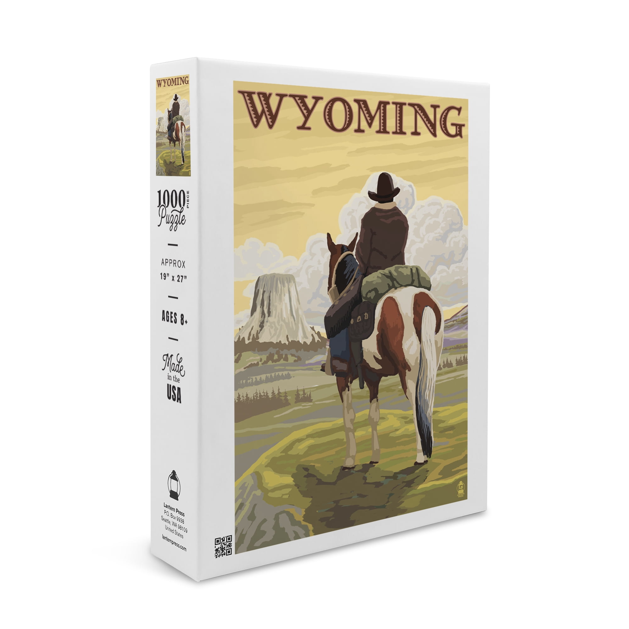 Wyoming, Cowboy and Devils Tower, Wyoming (1000 Piece Puzzle, Size ...