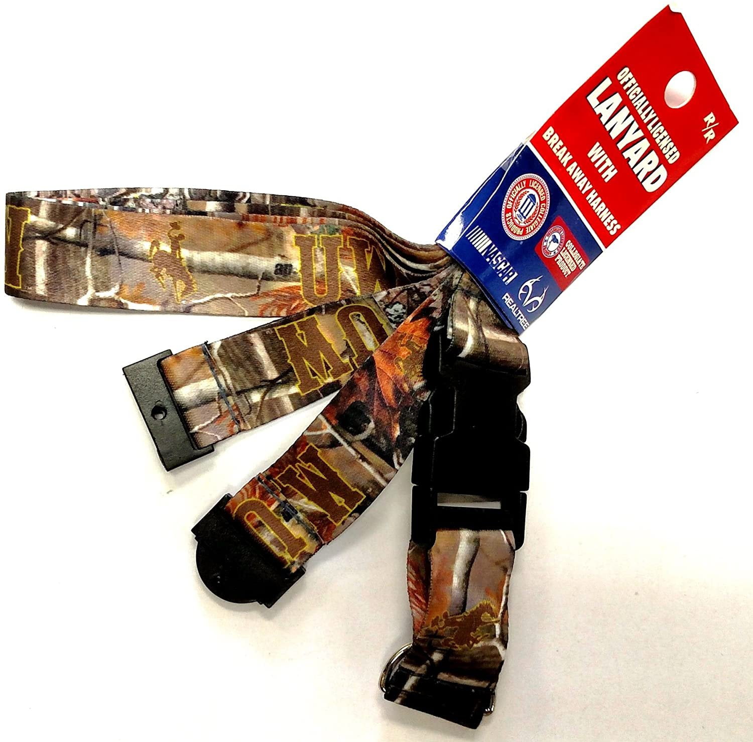 Wyoming Cowboys CAMO RR Deluxe 2-Sided Lanyard Breakaway Clip w/J-Hook ...