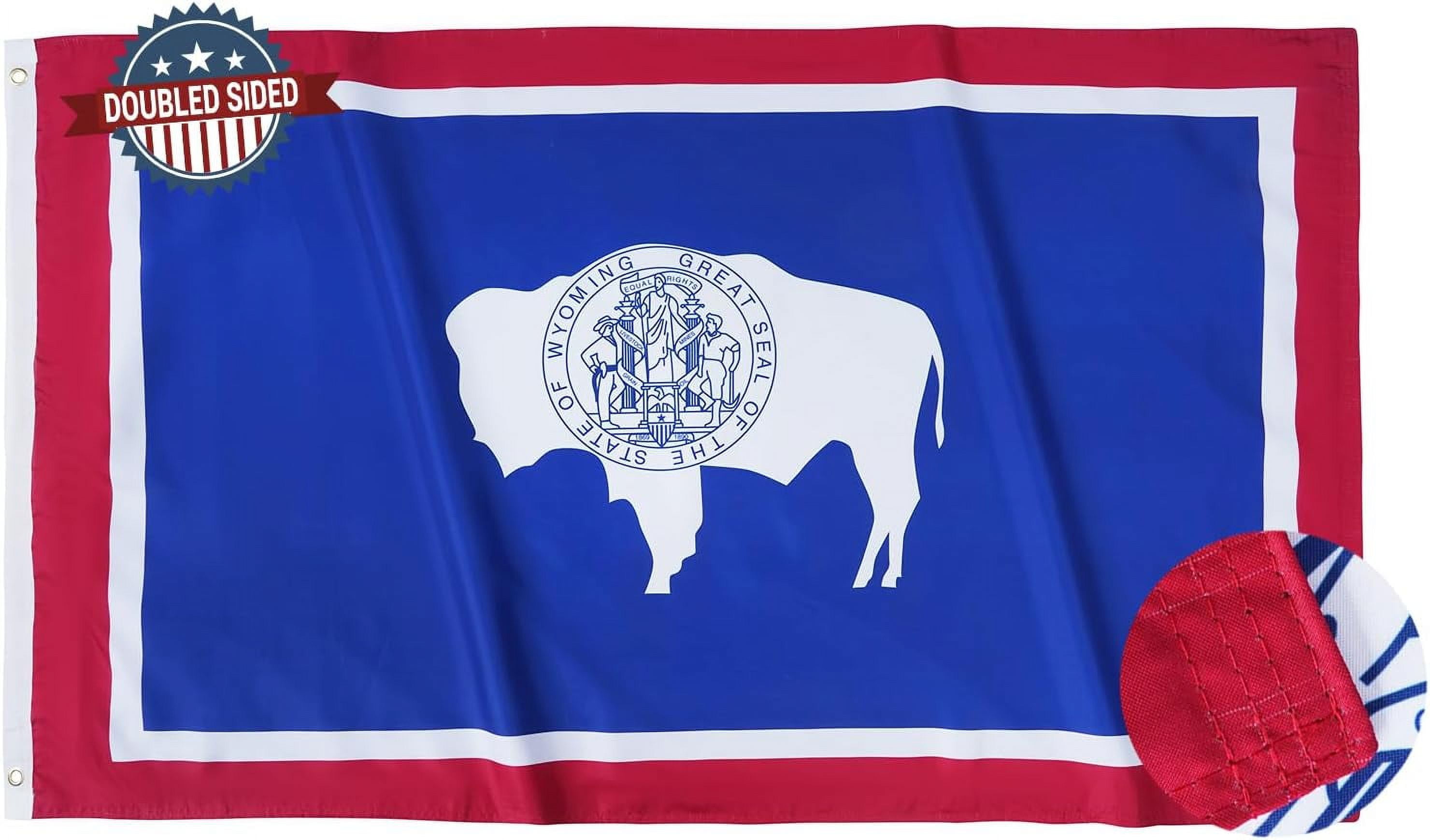 Wyoming Flag 3x5 Double Side WY State Flags 3Ply Heavy Duty Outdoor ...