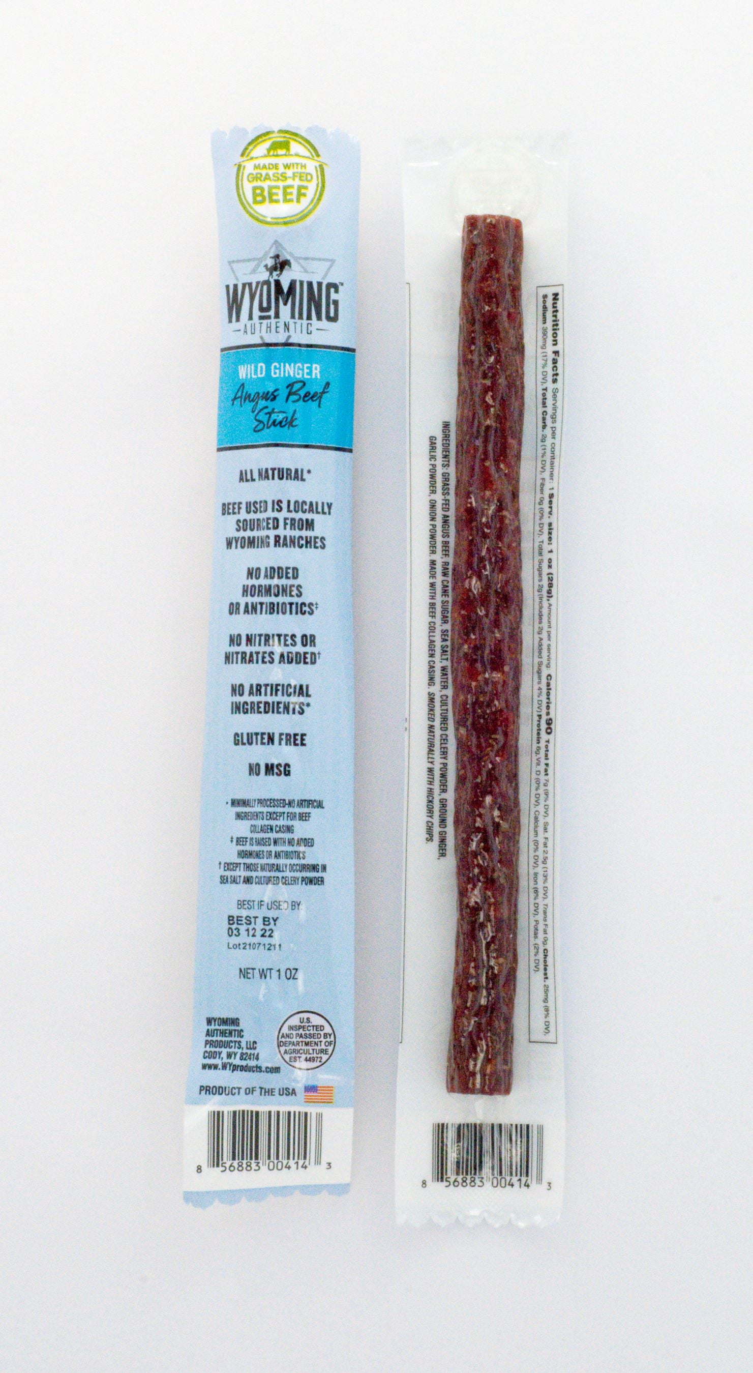 Wyoming Gourmet Beef Angus Ginger & Garlic Beef Stick, 1 oz - Walmart.com