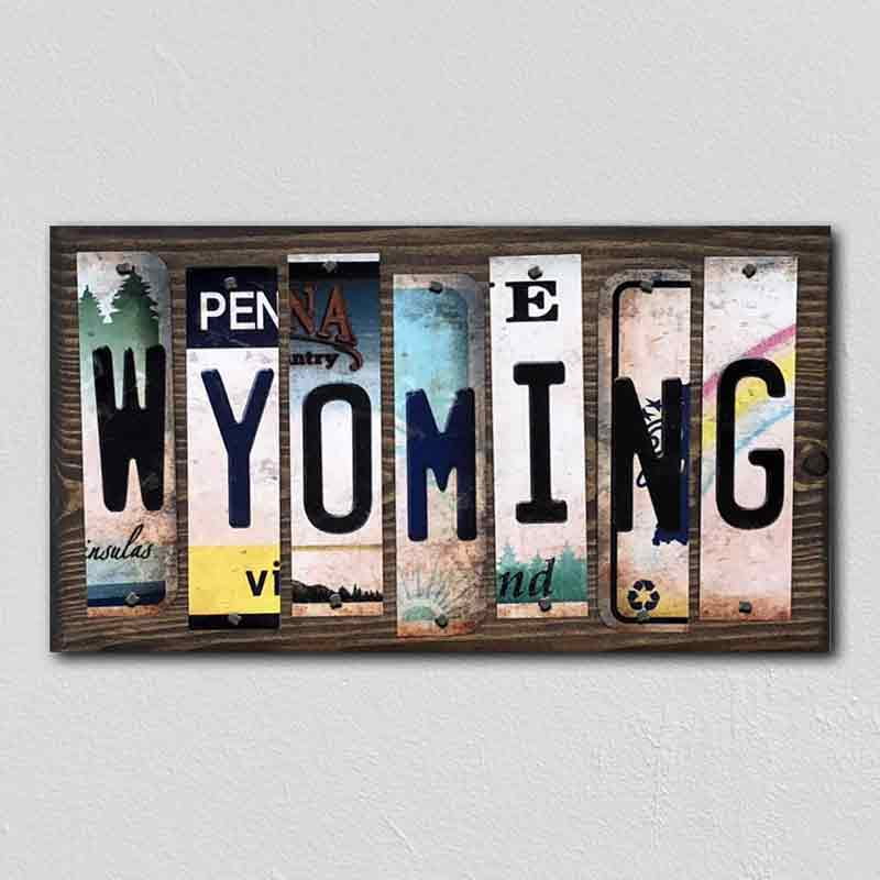 Wyoming License Plate Tag Strips Novelty Wood Signs WS-200 8" x ...