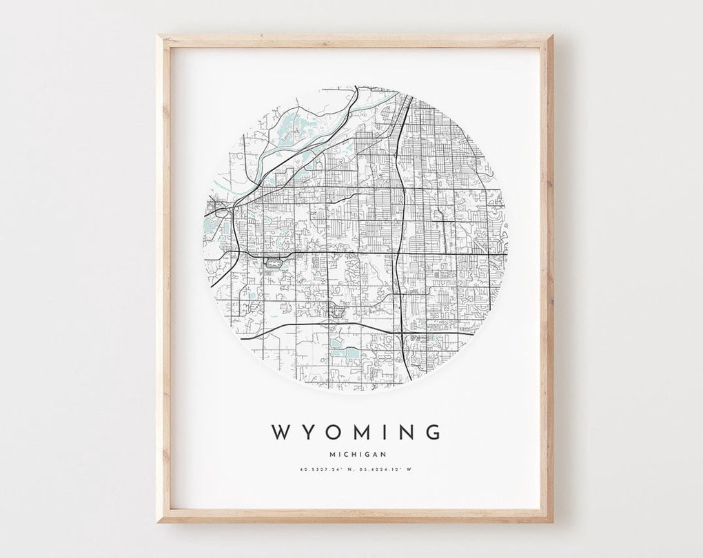 Wyoming Map Print, Wyoming Map Poster City Wall Art, Mi Road Map ...