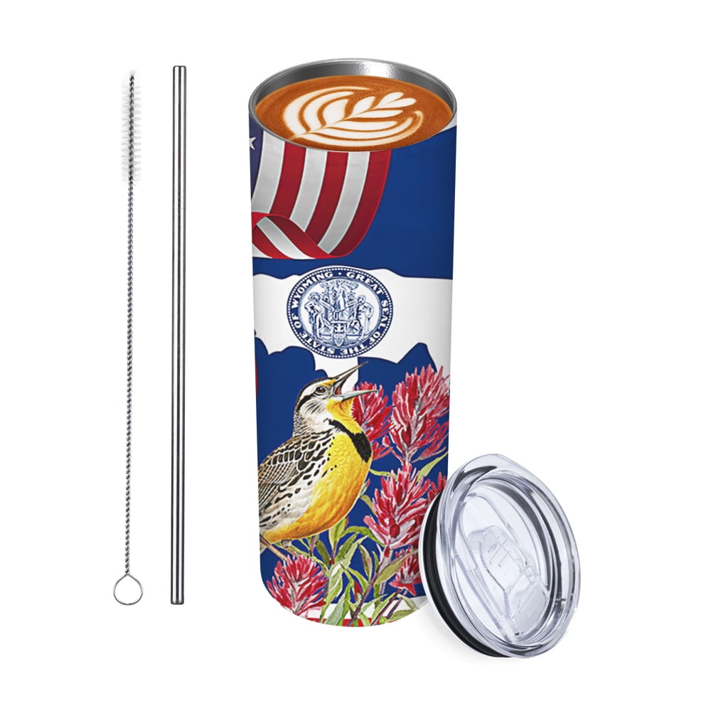 Wyoming Meadowlark Bird And Indian Paintbrush Flower 20oz Coffee Mug ...