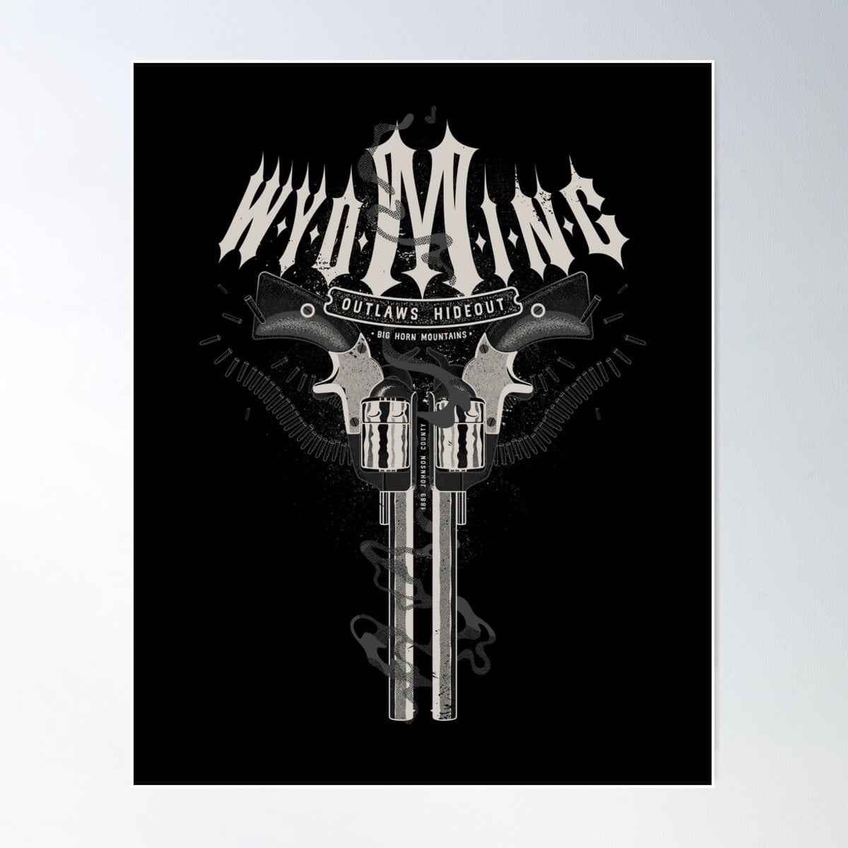 Wyoming Outlaws Hideout Revolvers Poster Wall Art, Modern Wall Decor ...