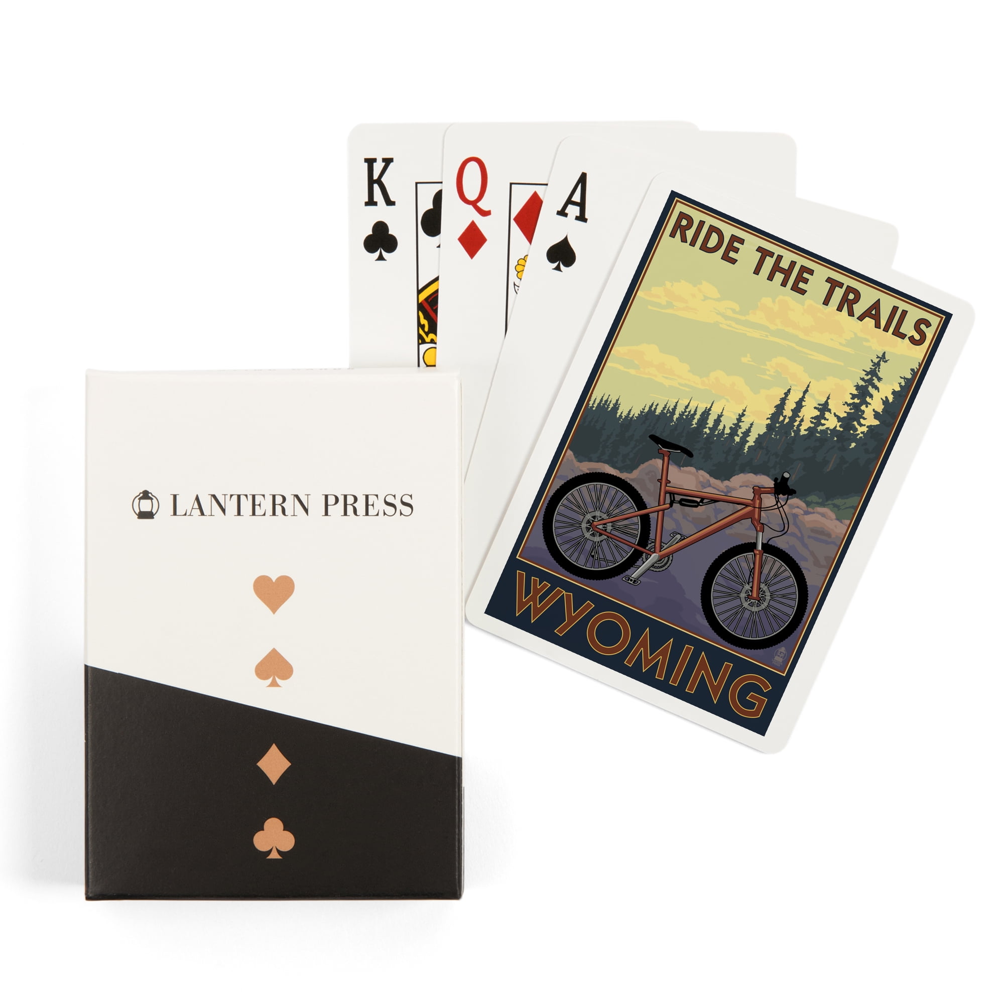 Wyoming, Ride the Trails, Mountain Bike Scene, Lantern Press, Premium ...