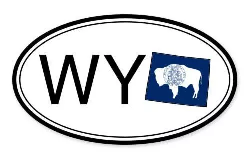 Wyoming State Flag Oval Car Sticker Phone Decal Water Bottle Stickers ...