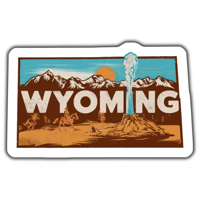 Wyoming Sticker, Retro Travel Sticker, Vintage Wyoming Decal, Adventure ...