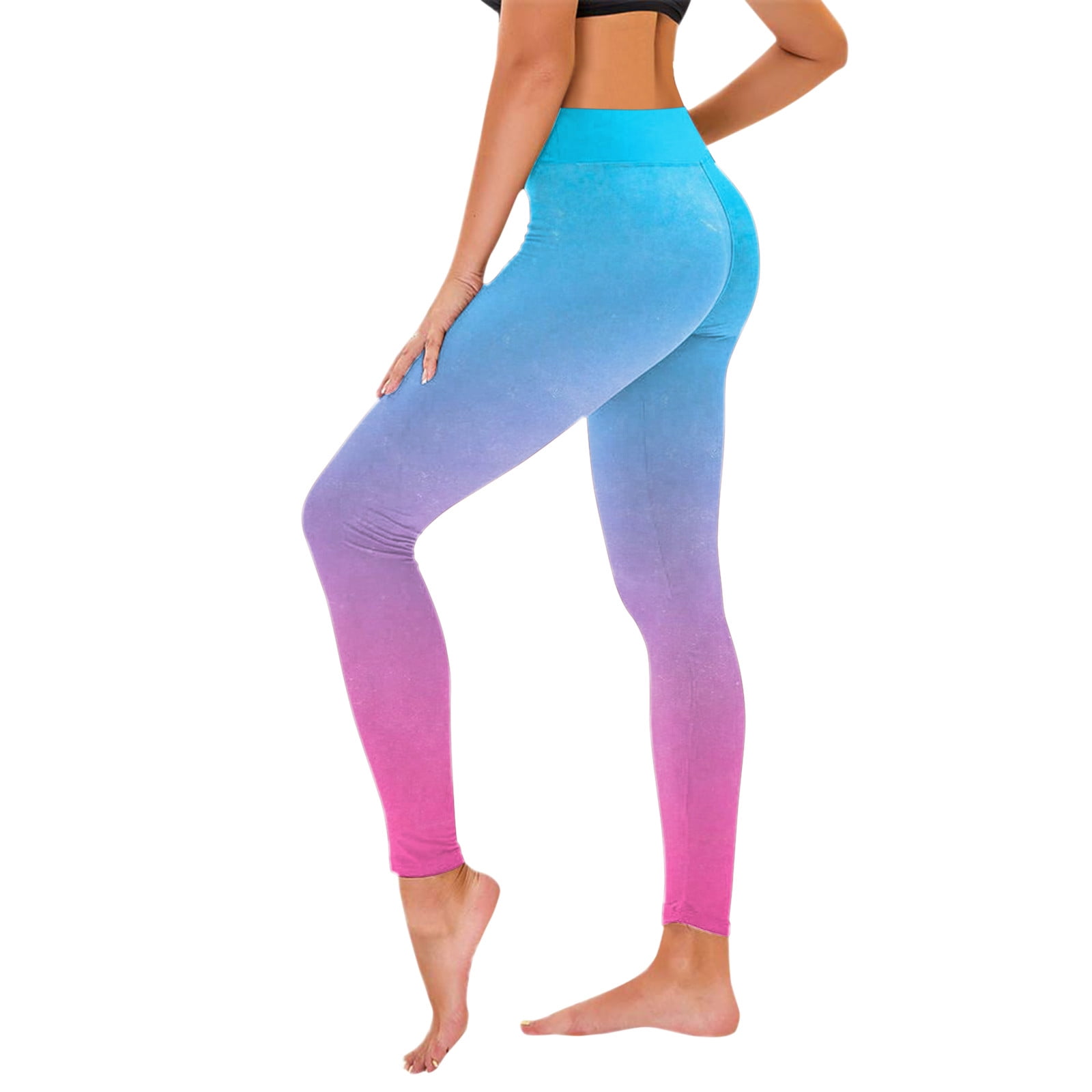 Wyongtao Women's Workout Yoga Pants Gradient Print High Waisted Fitness ...