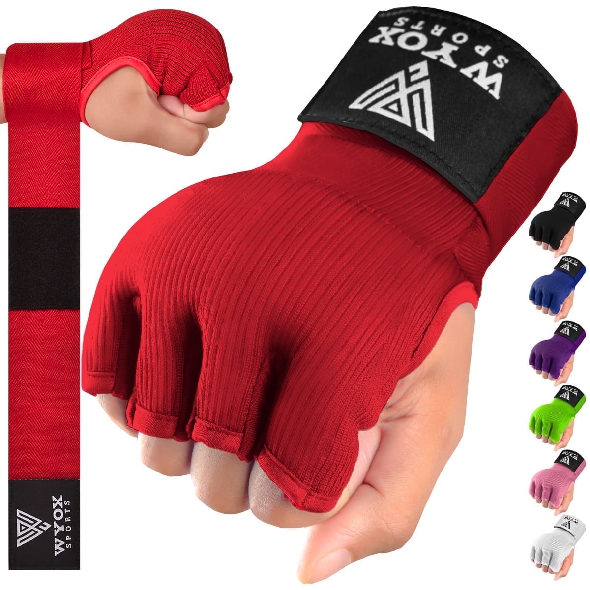 WYOX Gel Boxing Hand Wraps Inner Gloves for Men & Women –Padded Quick ...