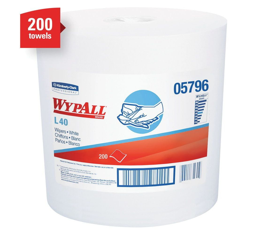 WypAll 05796 L40 Series Center-Pull Towel, 12.2 x 10 in, 200, Double Re ...