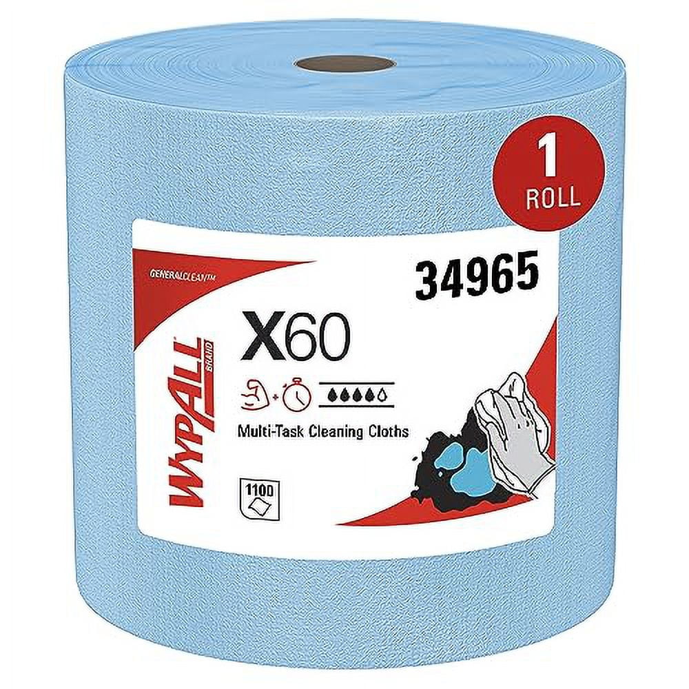 WypAll General Clean X60 Multi-Task Cleaning Cloths (34965), Jumbo Roll ...