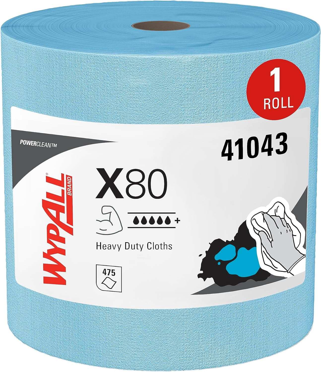 WypAll PowerClean X80 Cloths Heavy Duty Wipes (41043), Jumbo, Extended ...