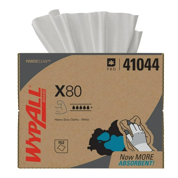 WypAll PowerClean X80 Cloths Heavy Duty Wipes (41044), Brag Box ...