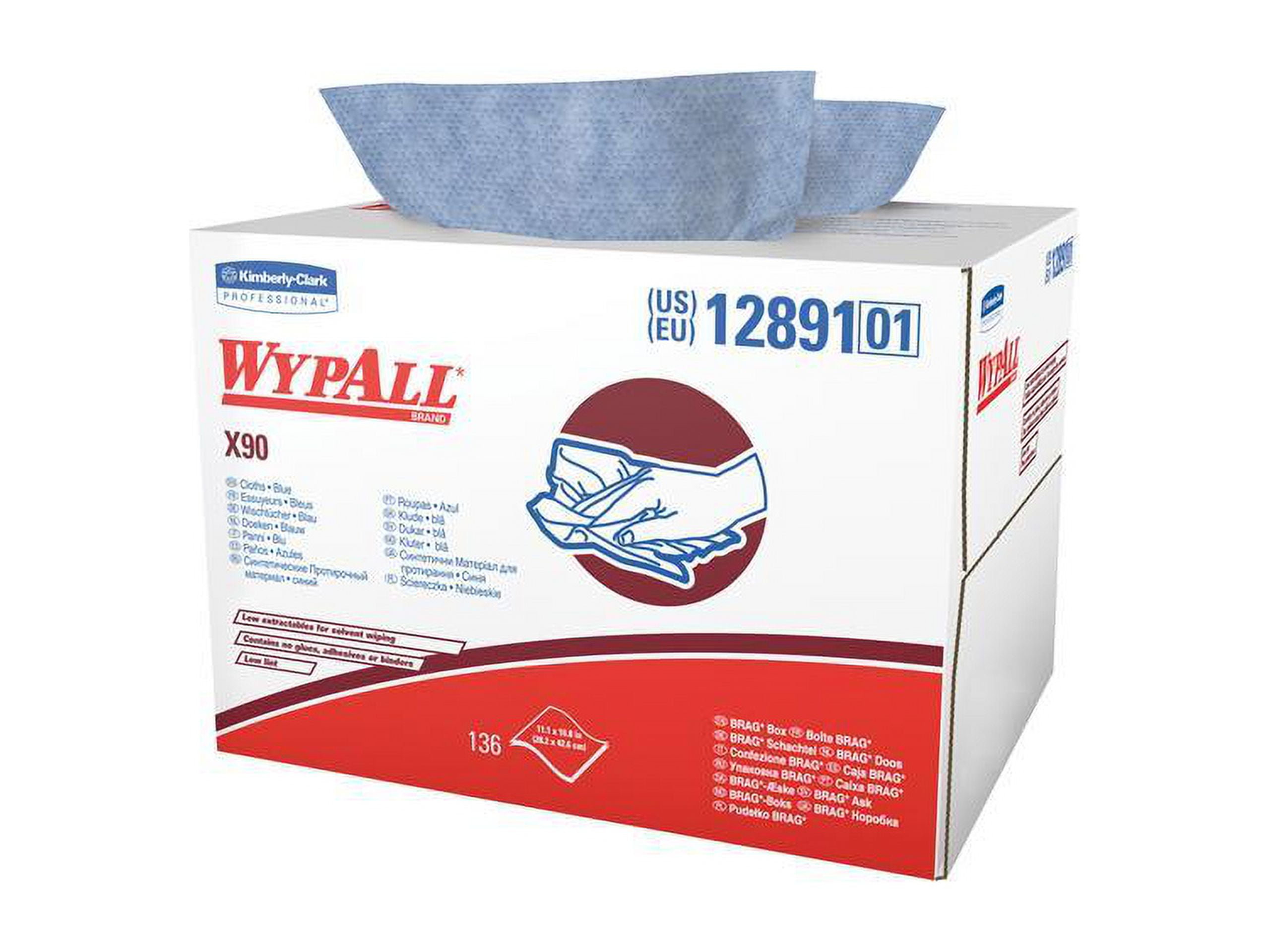 WypAll X90 Reusable Cleaning Cloths, Blue Denim Disposable Wipes, 136 ...