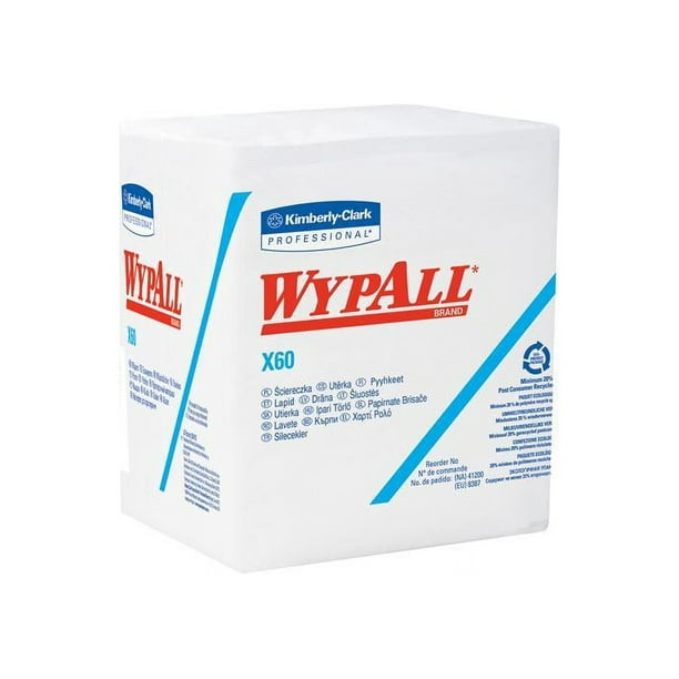 Wypall X60 Reusable Cloths (34865) Quarterfold Washcloths, White, 76 ...