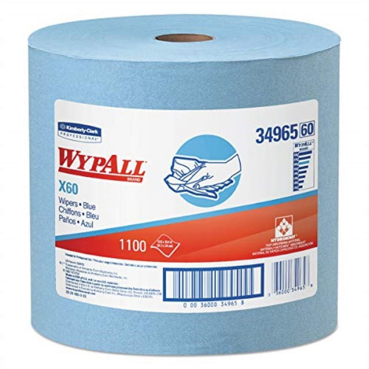 Wypall X60 Blue Cleaning Cloths, Jumbo Roll, 12.5 x 13.2, Easy Tear ...