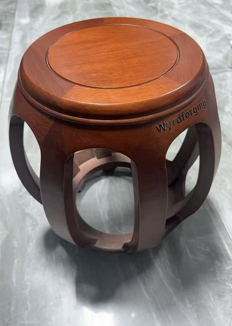 Wyrdforging Footstool Retro Wooden Drum Stool Huali Carved Ancient ...
