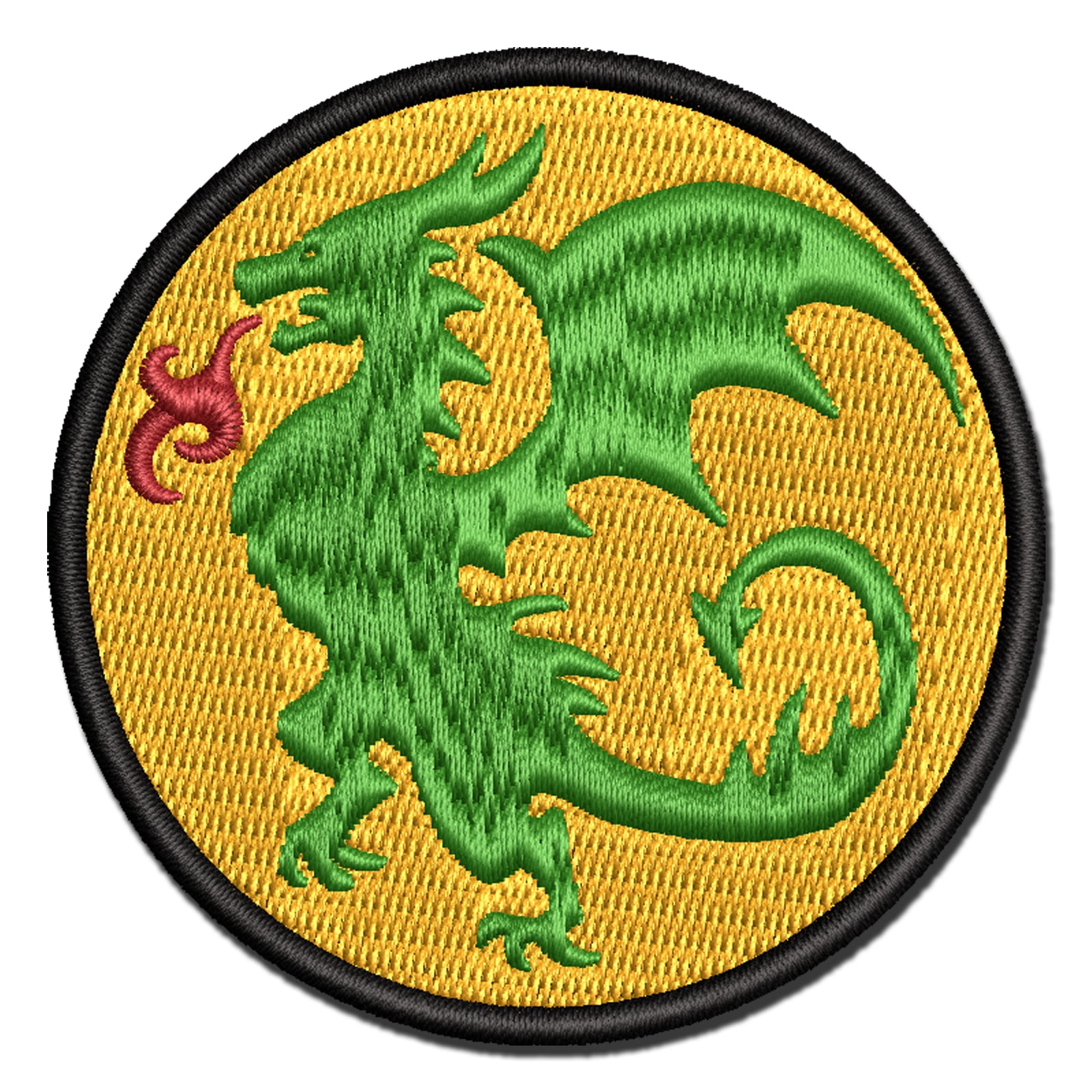 Wyvern Dragon Fantasy Silhouette Applique Multi-Color Embroidered Hook ...