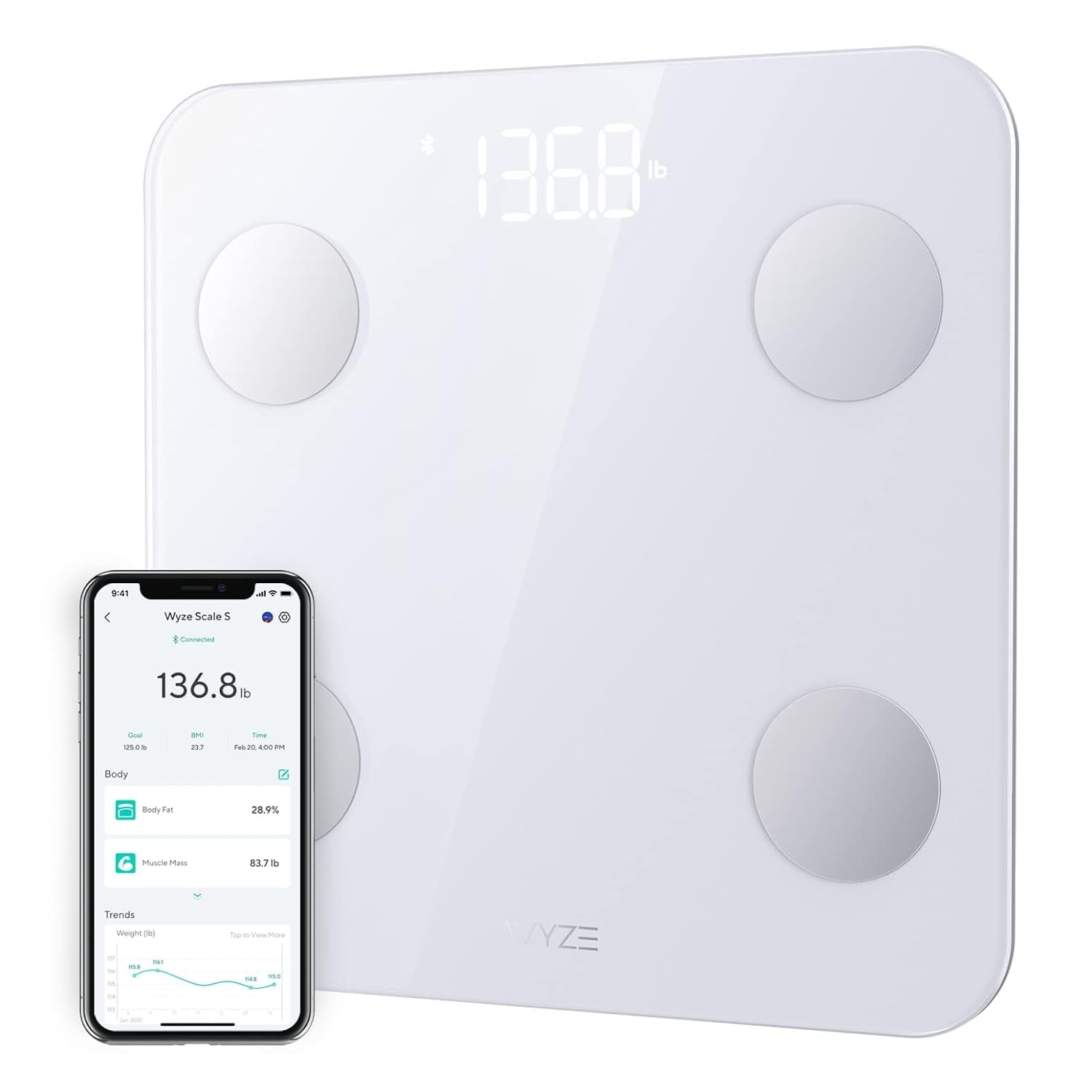 Wyze Scale S Digital Body Weight Scale with Body Composition Analyzer ...