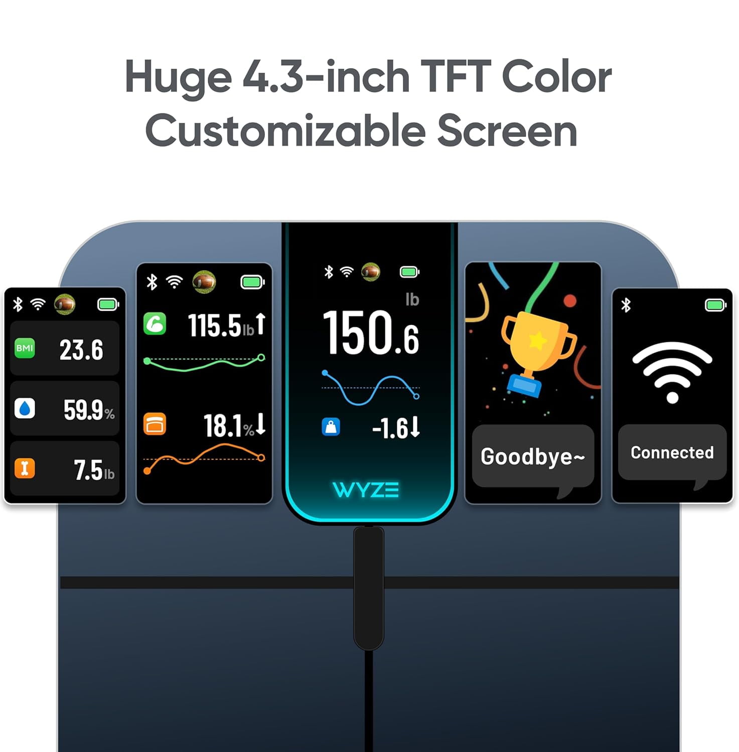 Wyze Scale Ultra Weight Scale with 4.3" Color Display, BMI Heart Rate ...