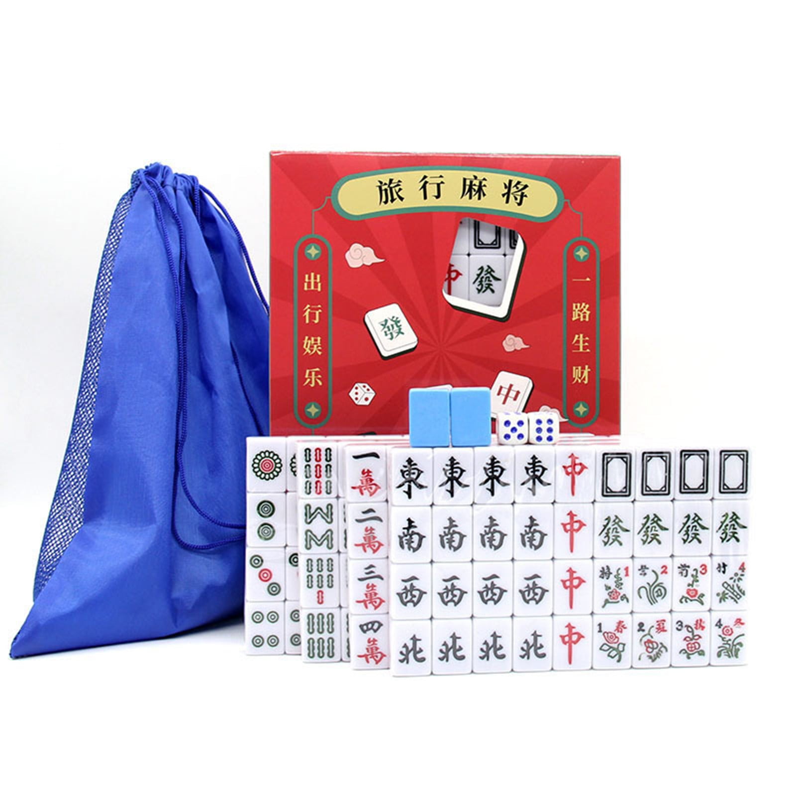Wyzesi Mini Travel Game: 21MM Portable Mahjong Set for Family ...