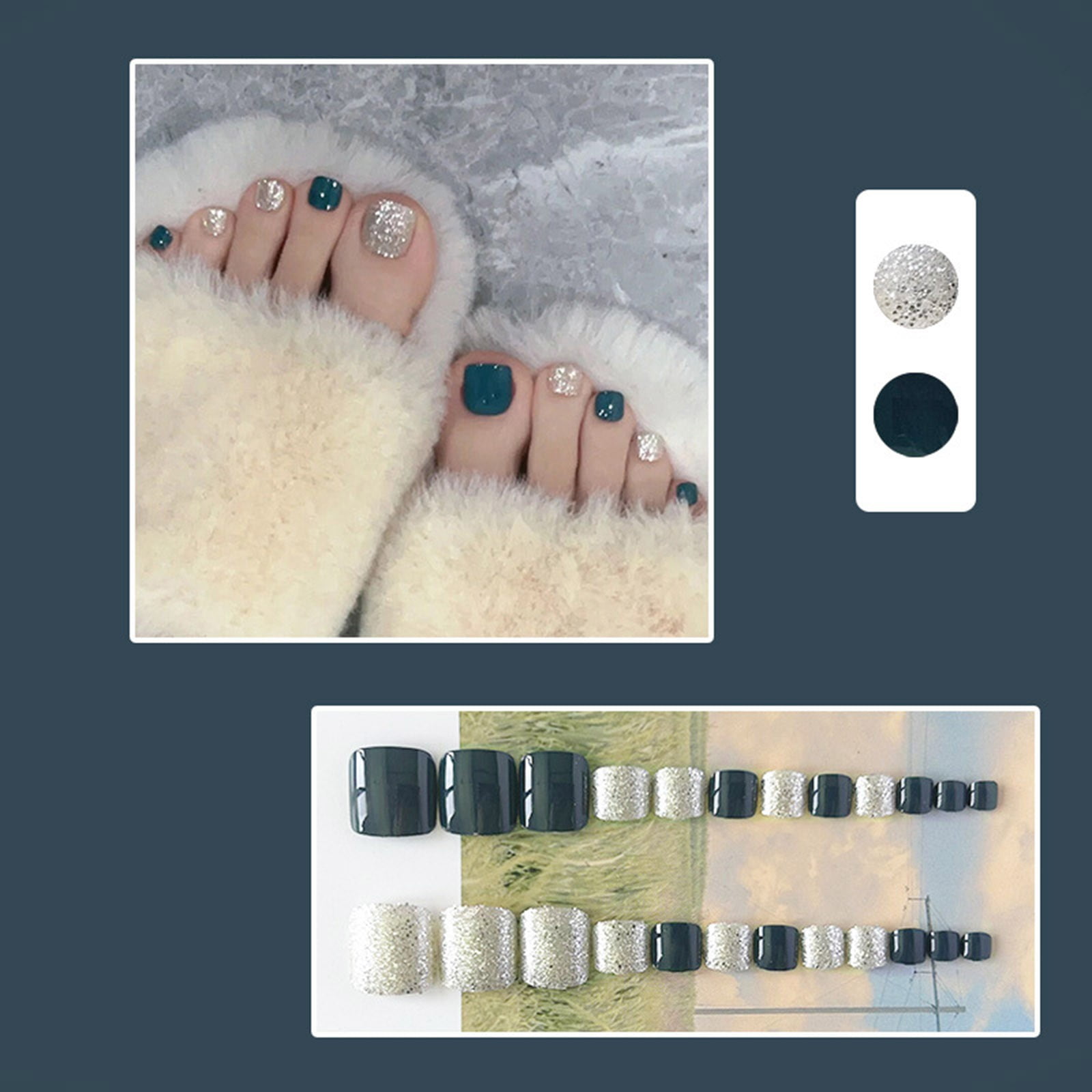 Wyzesi Nail Art Set Beautiful Lake Wave Smooth Foot Nail Jumping Color ...