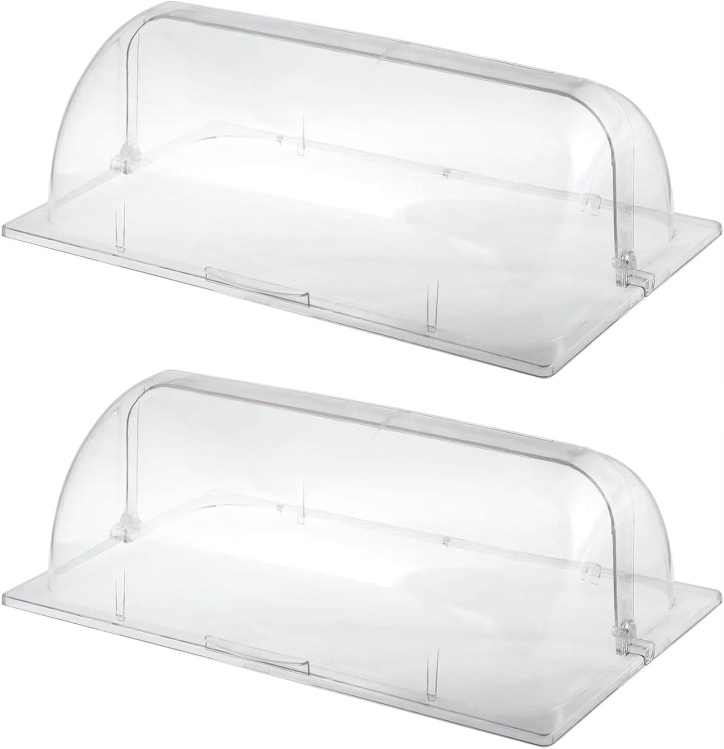 Wzglod 2 Packs Full Size Clear Chafing Dish Cover, Roll Top Bakery Pan ...
