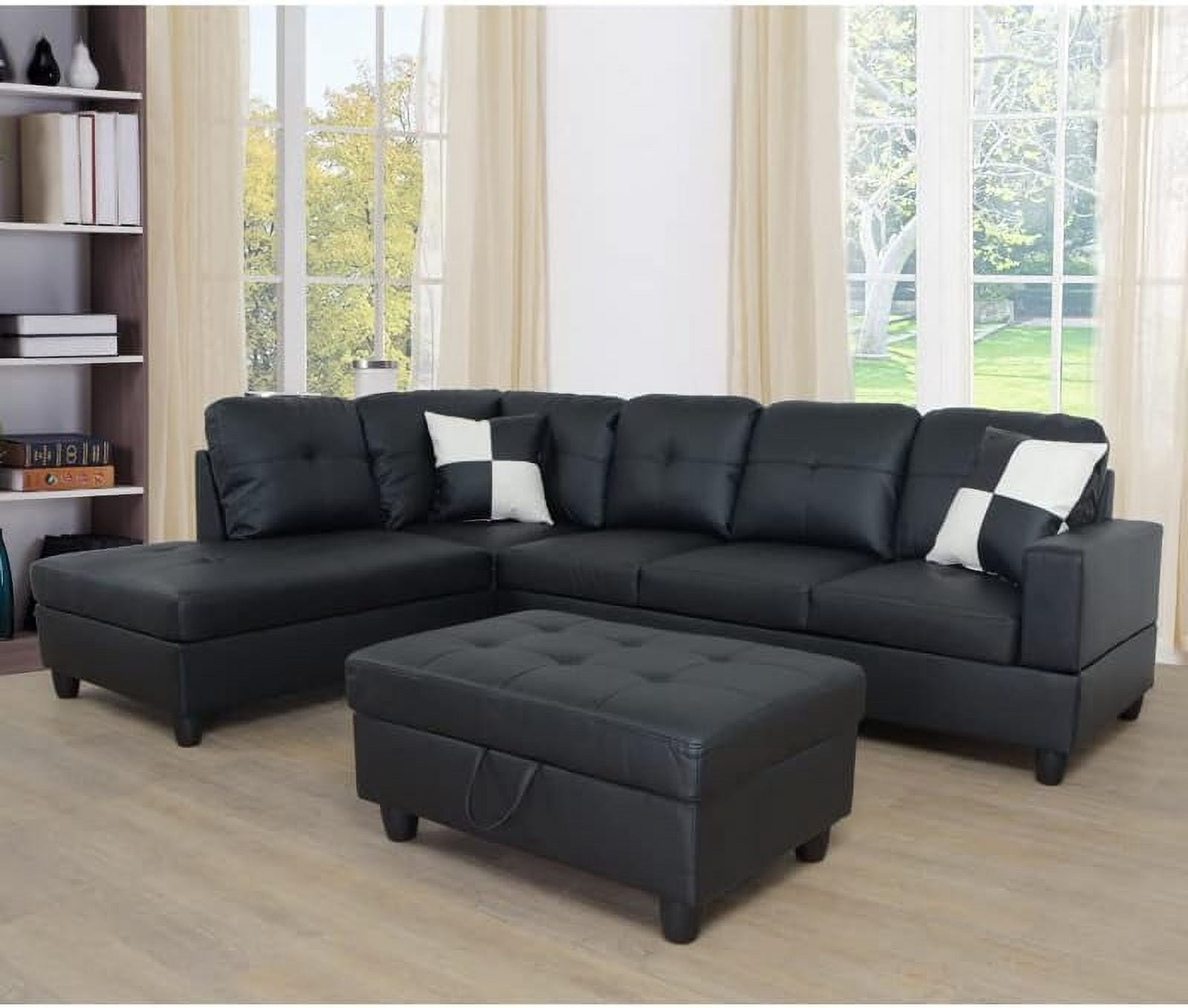 Wzlam Sectional Sofa Modern L Shaped 6 Seat with Storage Ottoman Couch ...