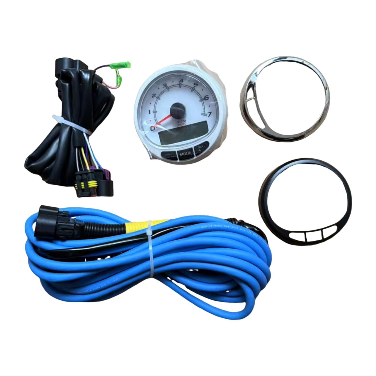 Wzmzjy Outboard Motor Tachometer Kit 8M0101097 Portable 3 Feet Long ...